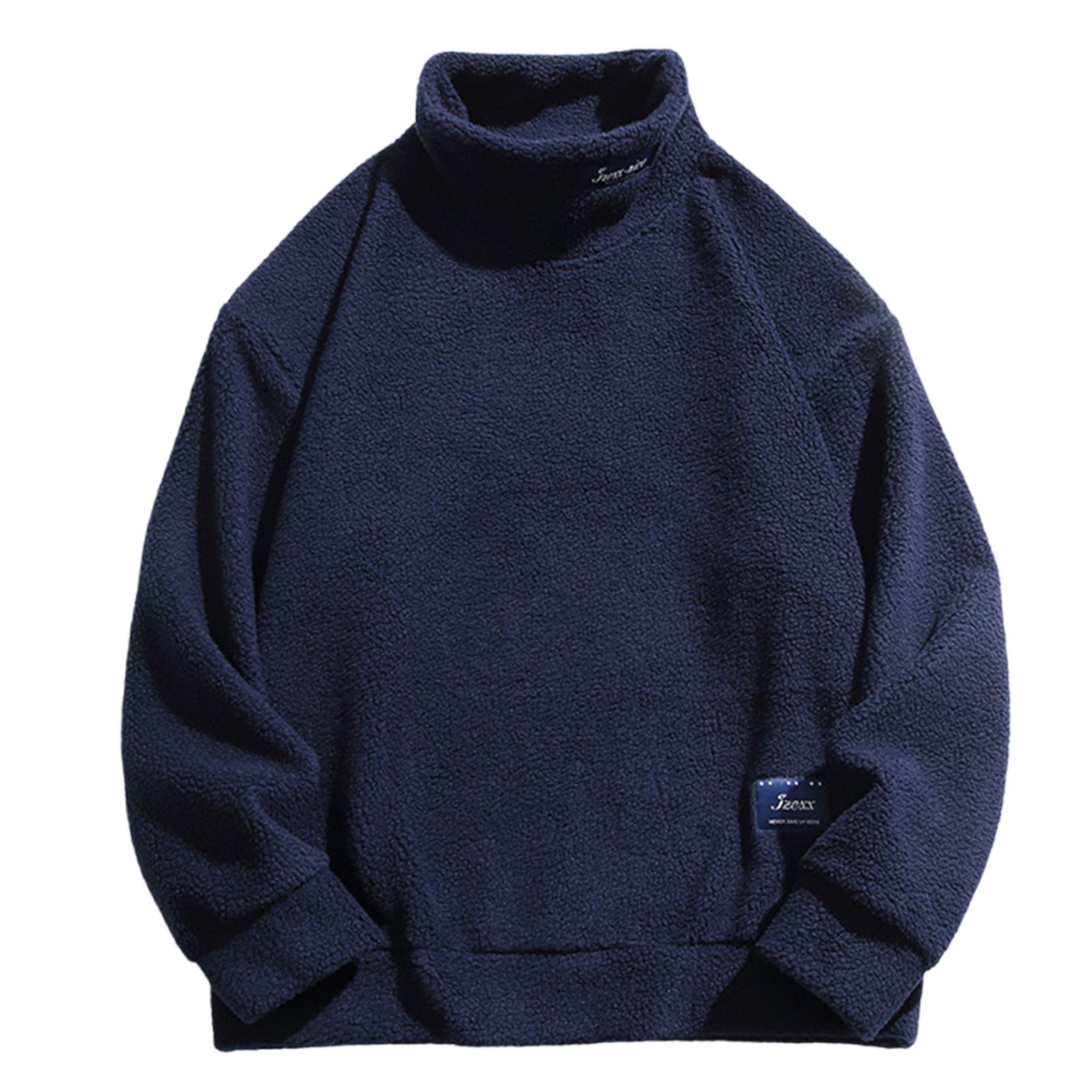 JUUYY Men's Thick Alpaca Wool Sweater Solid Turtleneck Loose Fit Pullovers Winter Thermal ...