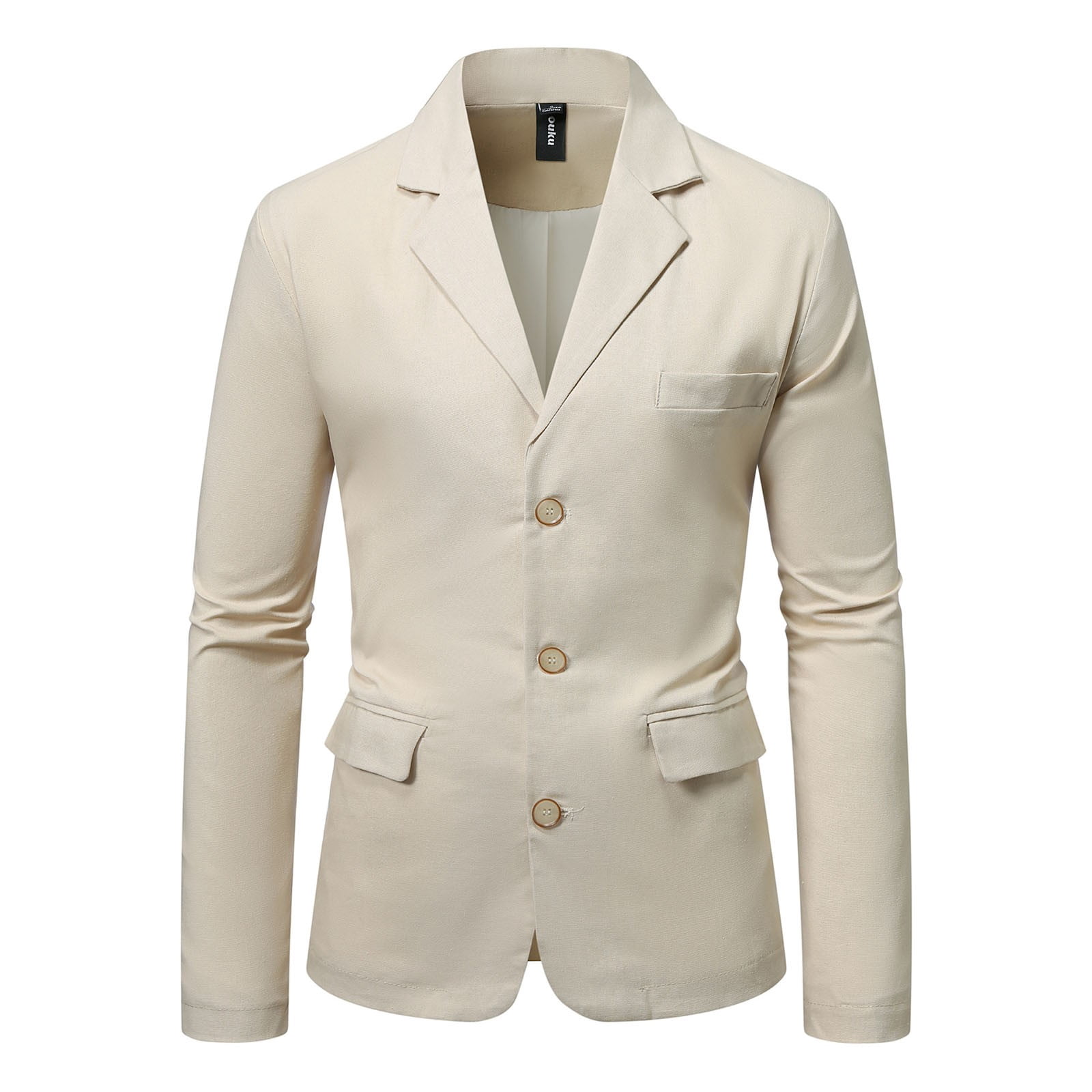 JUUYY Mens Blazer Cotton Blend Lightweight Slim Fit Button Down Suit ...