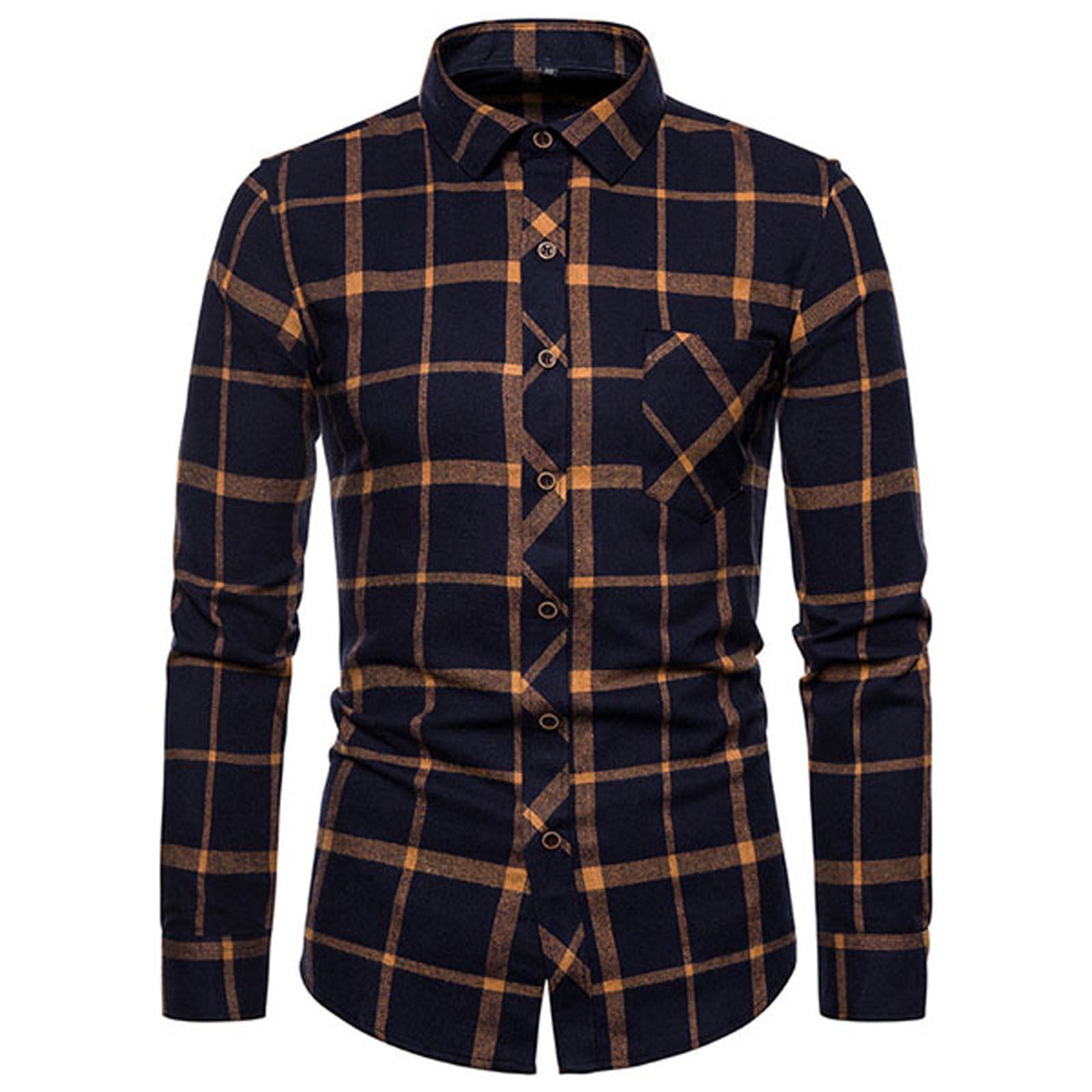 JUUYY Western Shirts for Men - Men's Cowboy Pearl Snap Buttons Plaid ...