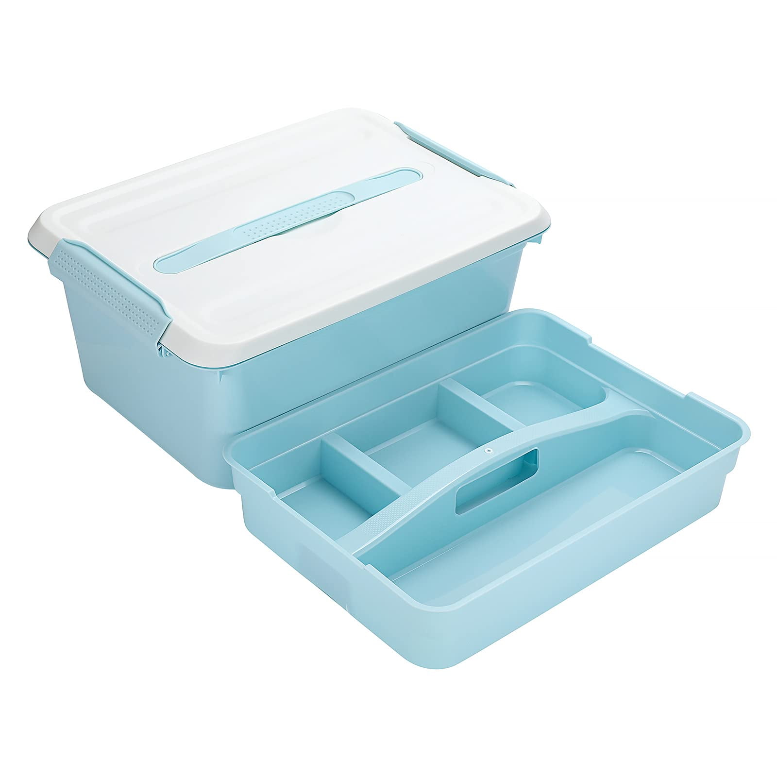 JUXYES Stack Carry Tackle Box with Divided Tray, Large Art Craft Supply ...