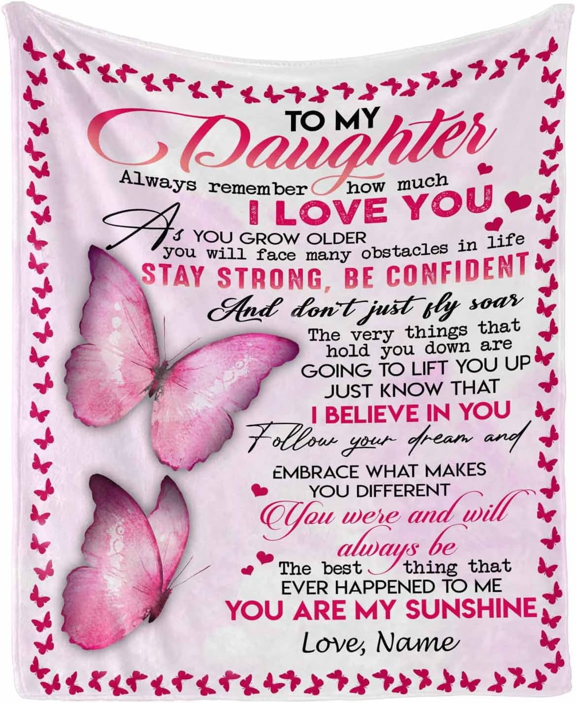JUYG Personalized Daughter Throw Blanket, Custom Love Letter Gift from ...