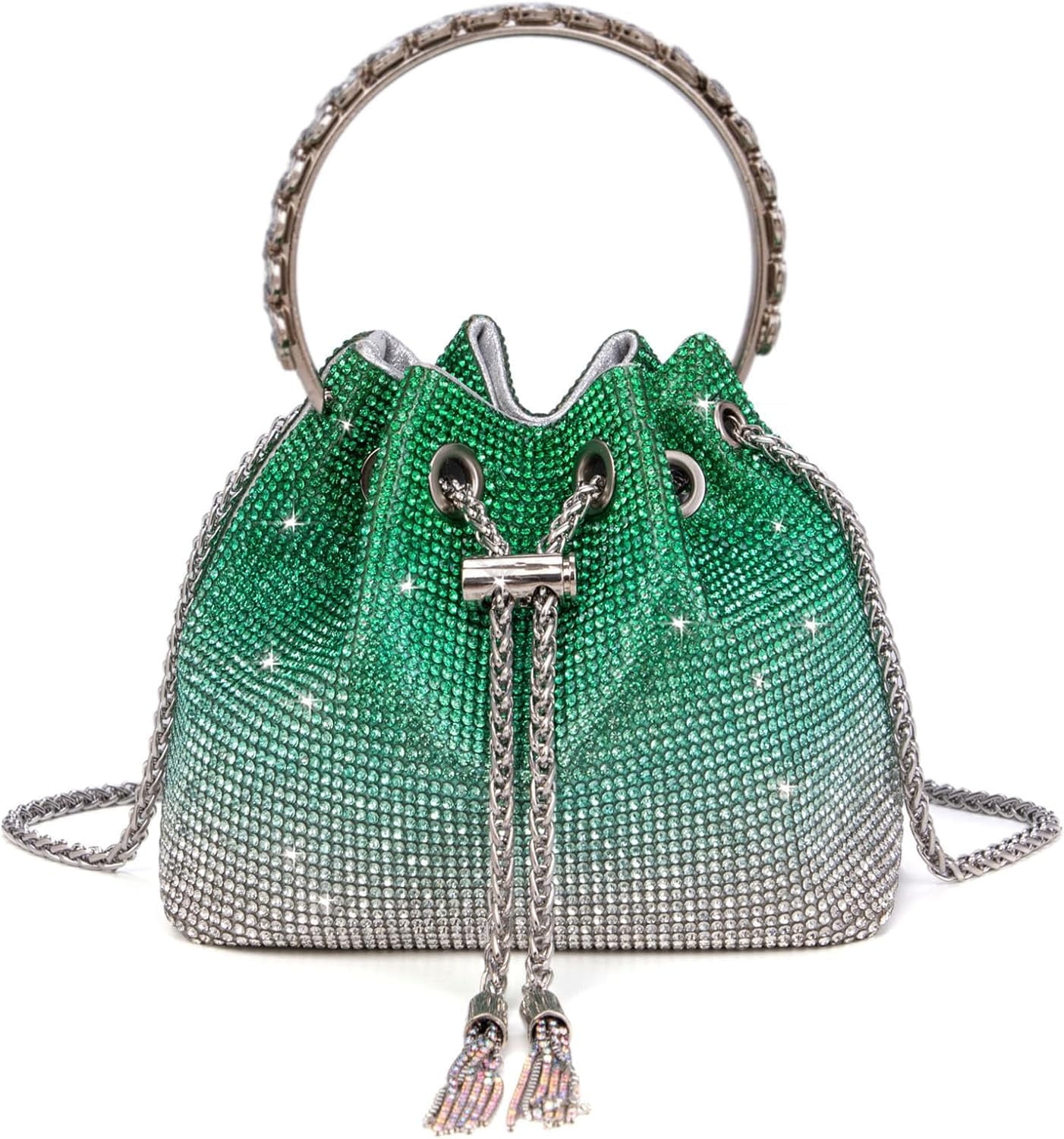 JUYGO Bling Crystal Rhinestone Purse for Women Sparkly Clutch Handbag ...