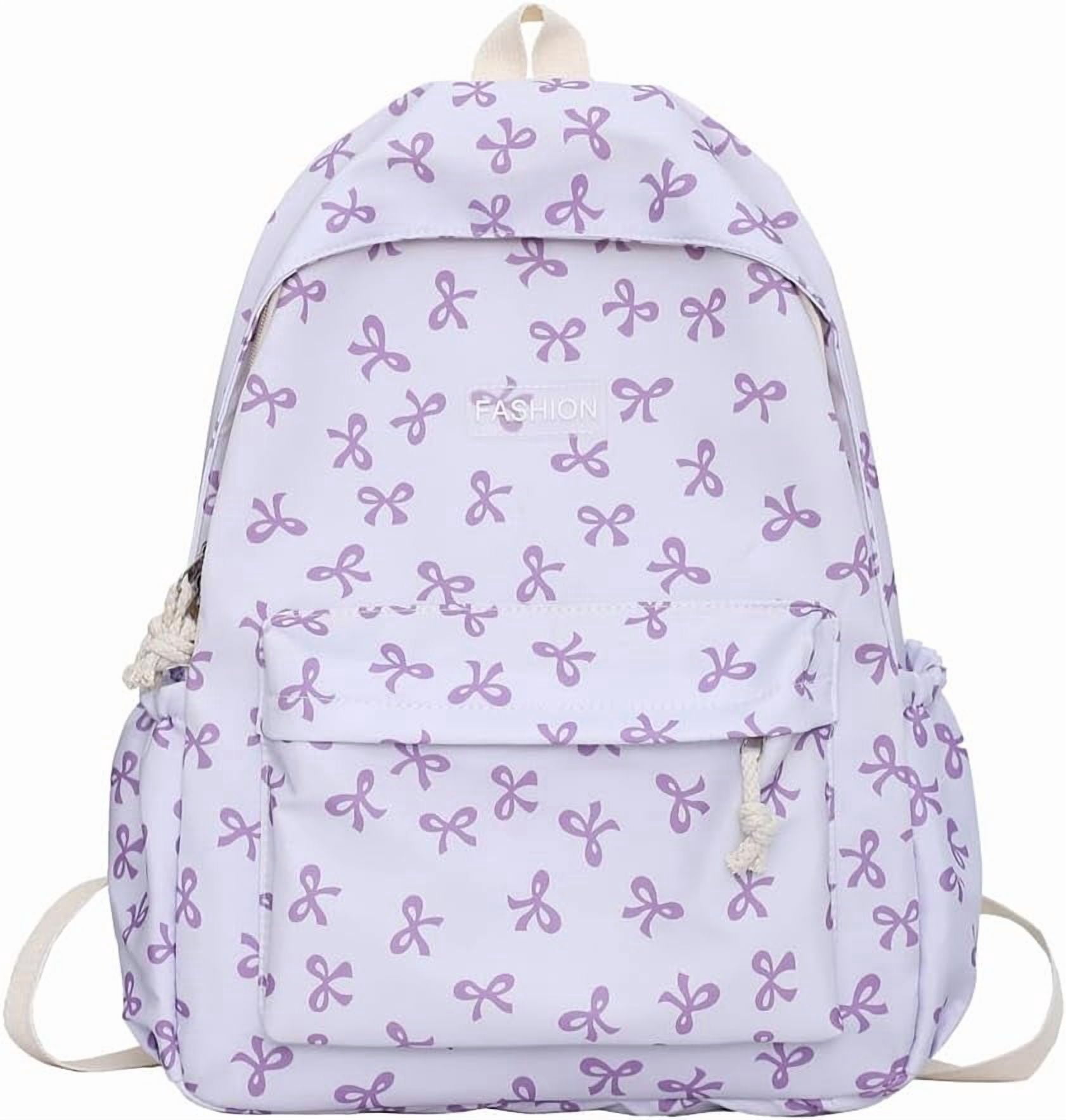JUYGO Cute Bows Backpack Coquette Aesthetic Backpack for Women Preppy ...