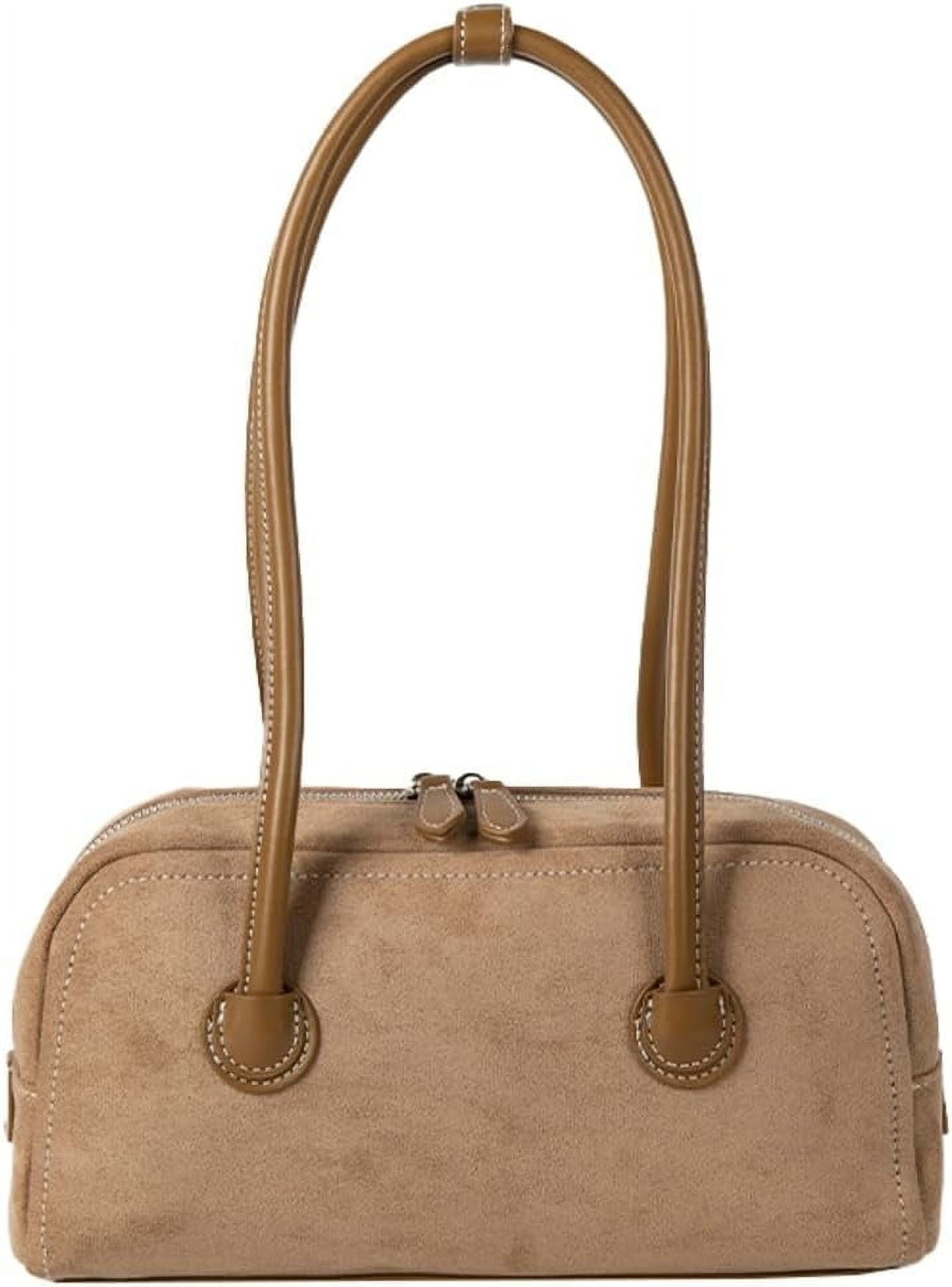 JUYGO Leather Shoulder Bags for Women Suede Bowling Bag Purses Hobo PU ...