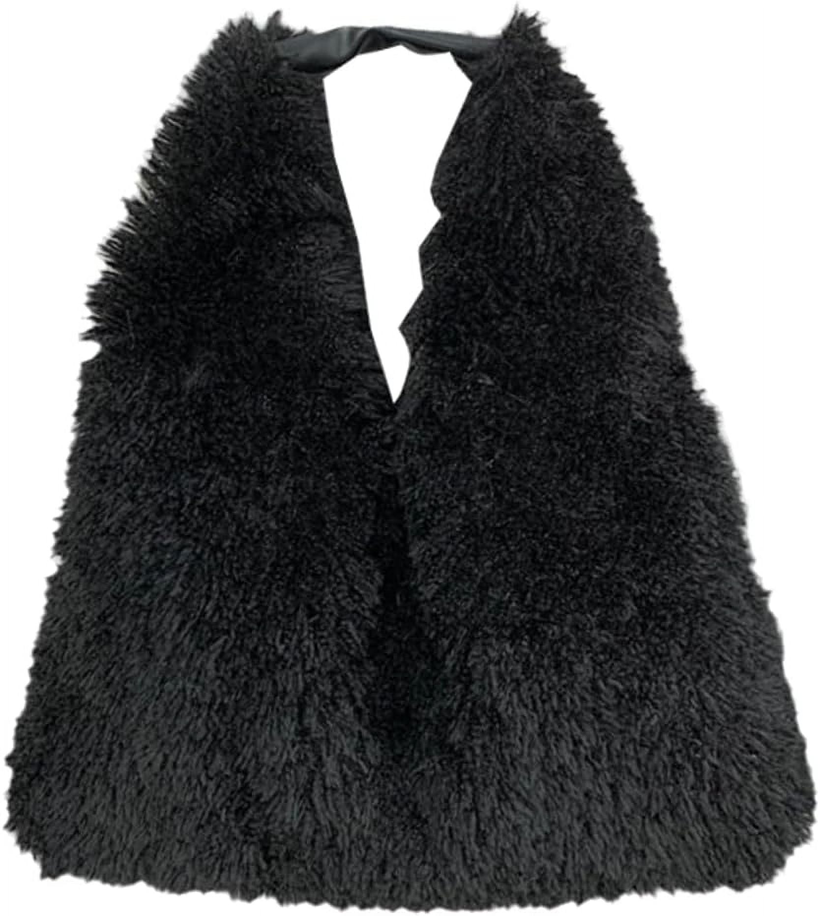 JUYGO Women's Furry Faux Fur Shoulder Bag Fluffy Plush Hobo Bag Soft ...