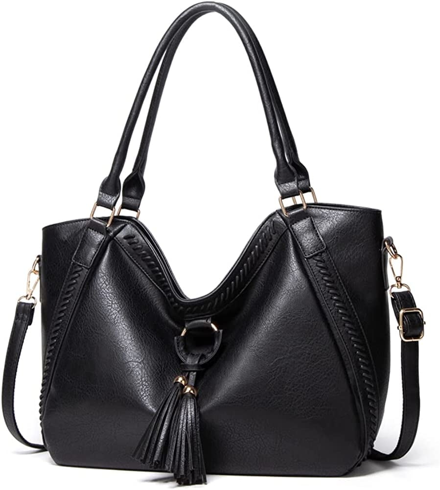 JUYGO Womens Tote Shoulder Bag Leather Hobo Purse Large Top Handle ...