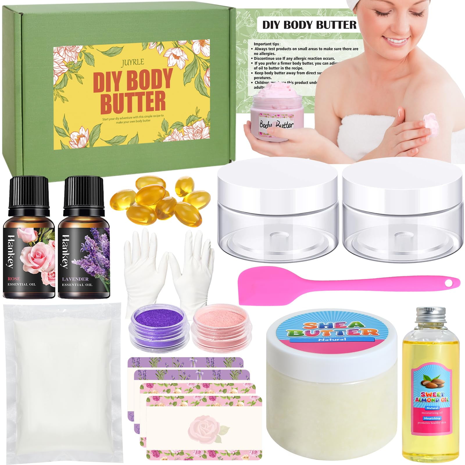 JUYRLE Body Butter AKF18 Kit- Shea Butter Kit, DIY Crafts for Adults ...