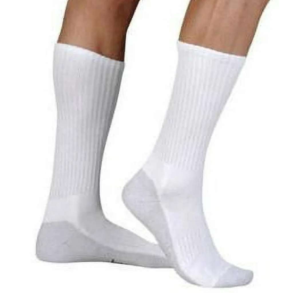 JUZO Silver Sole Crew Cut Socks , White, Comfort Socks with X-Static ...