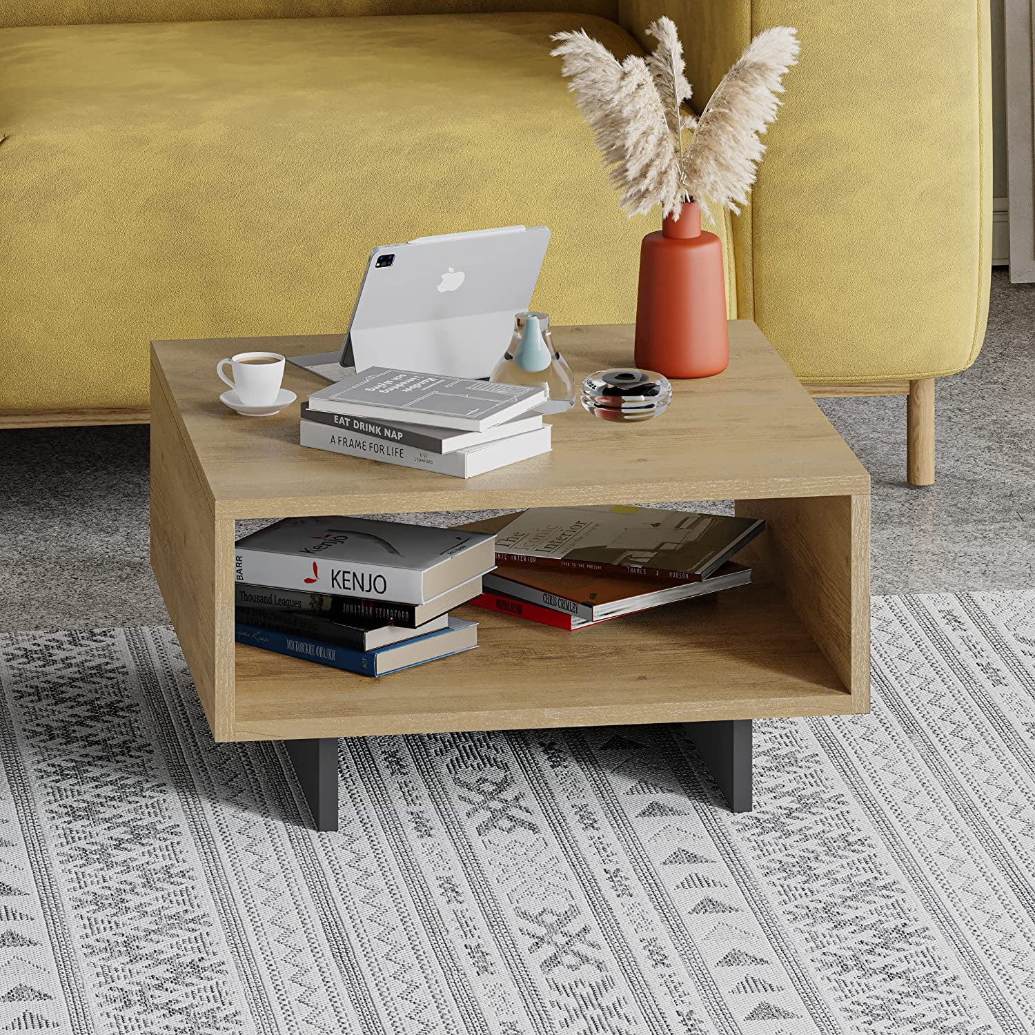 JV Home Hola 24 Inch Small Coffee Table with Storage Stylish | Modern ...