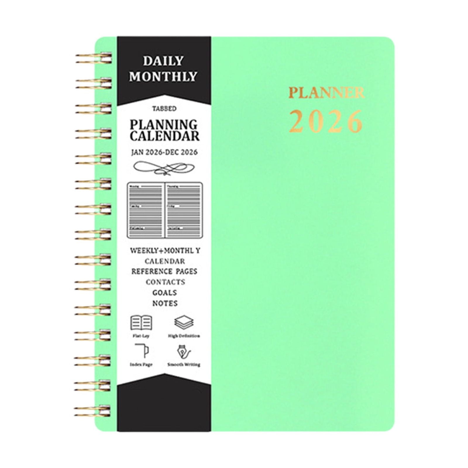 JVBTVB 2026 Planner, A5 Spiral Bound Planner with Premium Faux Leather ...