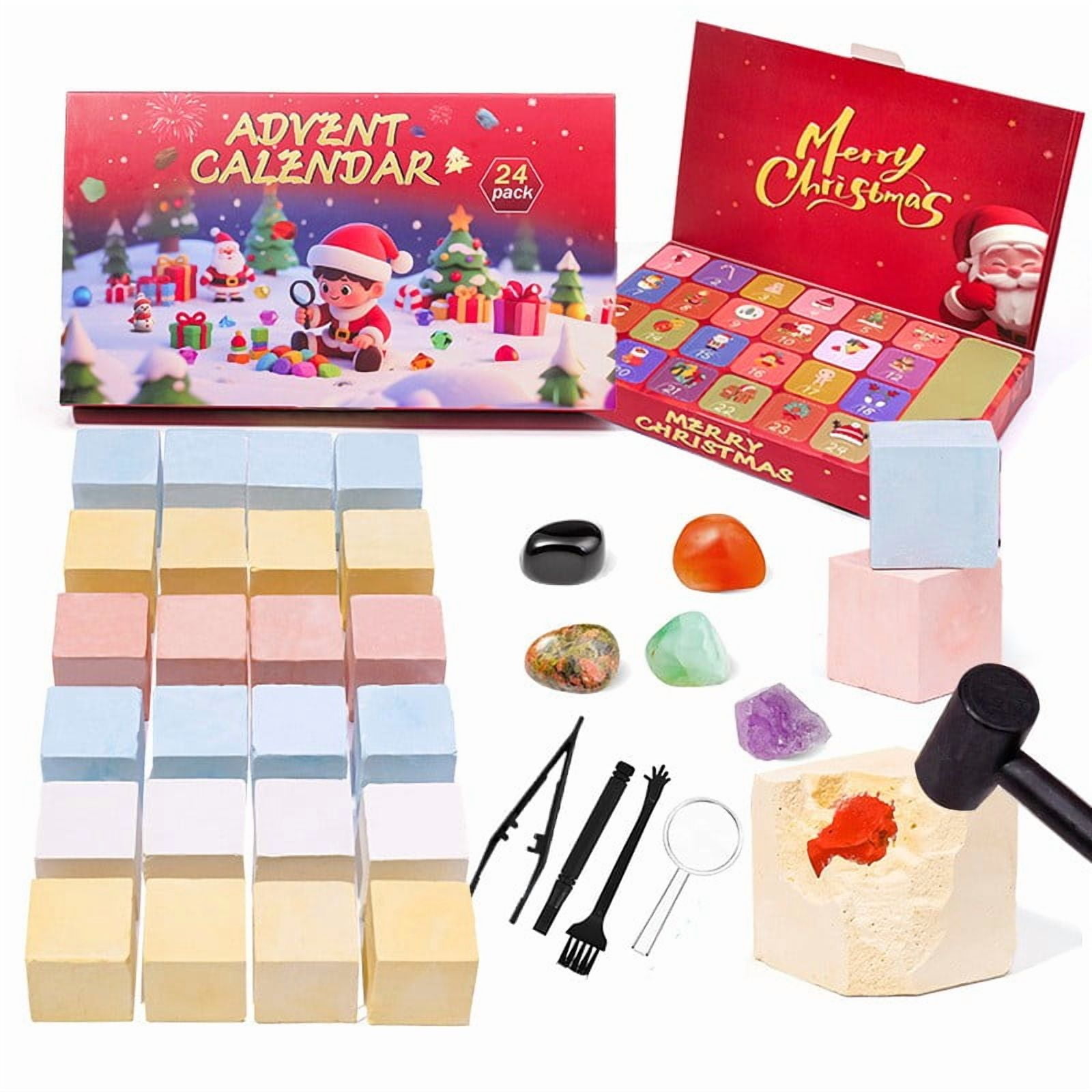 JVBTVB 24 Grid Crystal Advent Calendar with Assorted Natural Crystals ...
