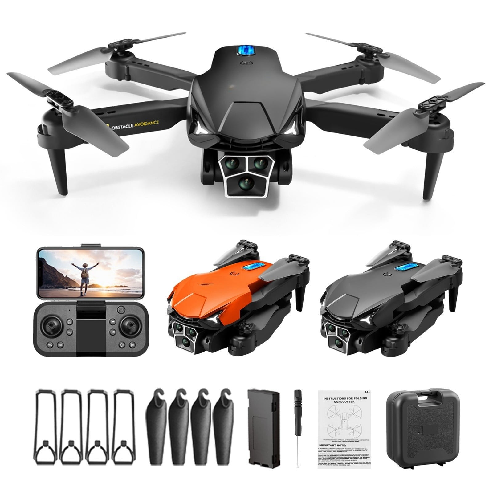 JVBTVB 4K FPV Foldable Drone with Obstacle Avoidance & Brushless Motor ...