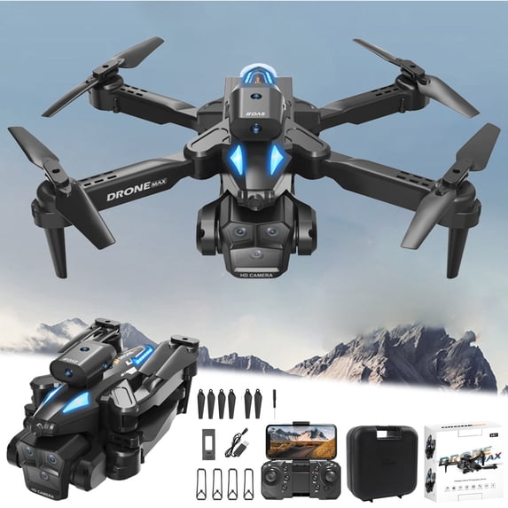 JVBTVB 4K Triple Camera Drone with APP Trajectory Flight, Foldable FPV ...
