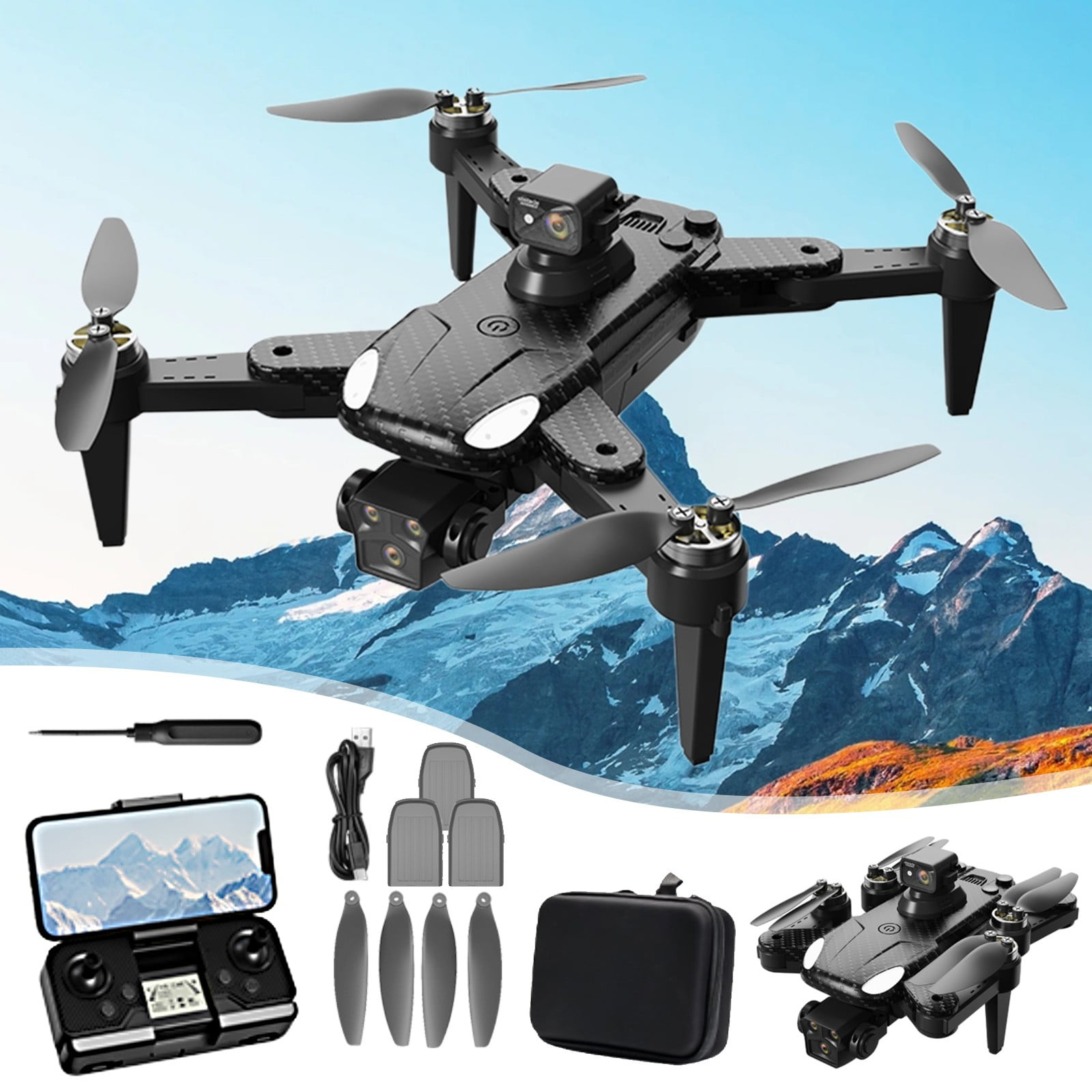 JVBTVB AE16 Obstacle Avoidance Drone 4K Dual Camera, 25 Min Flight, GPS ...
