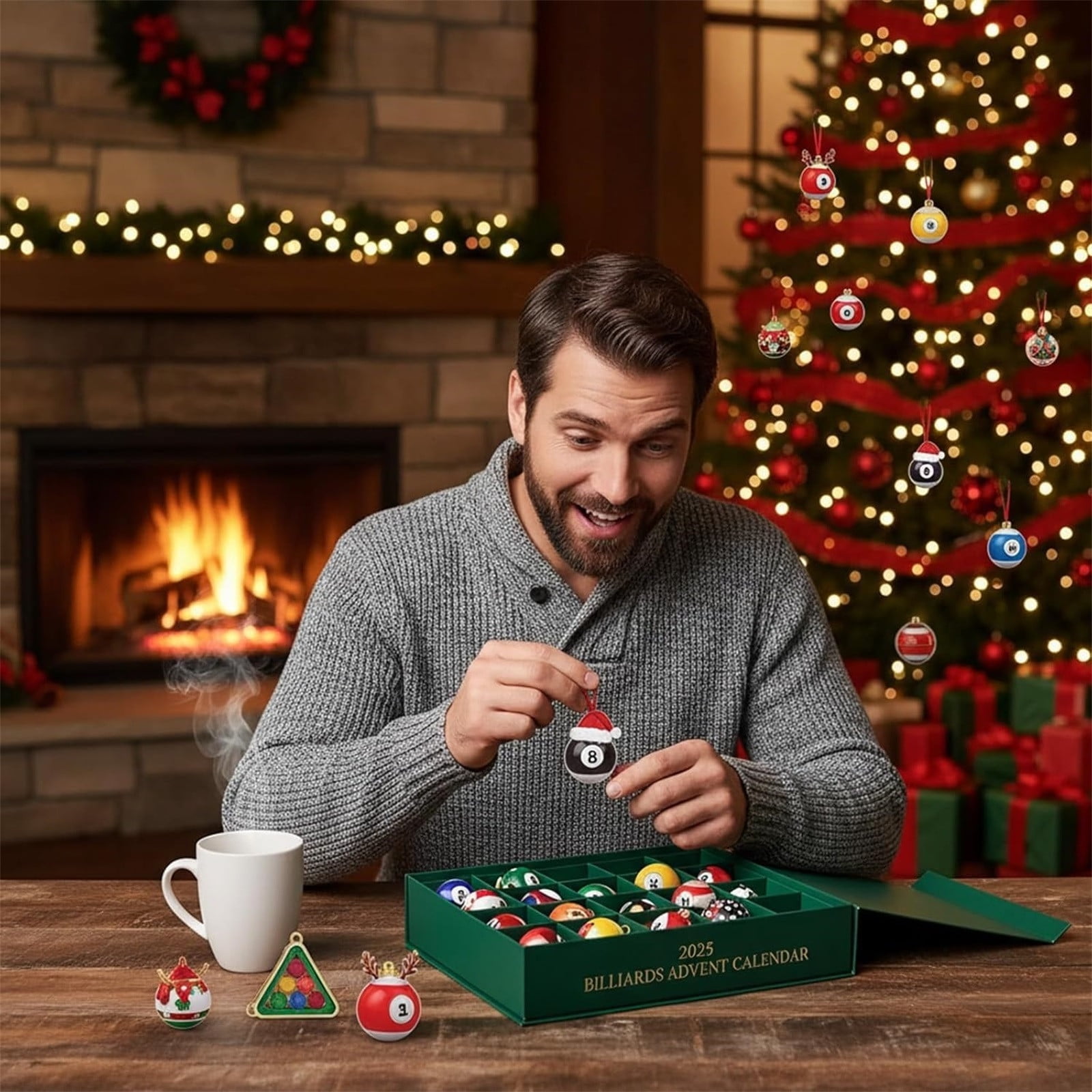 JVBTVB Billiards Theme Advent Calendar Christmas Tree Ornament ...