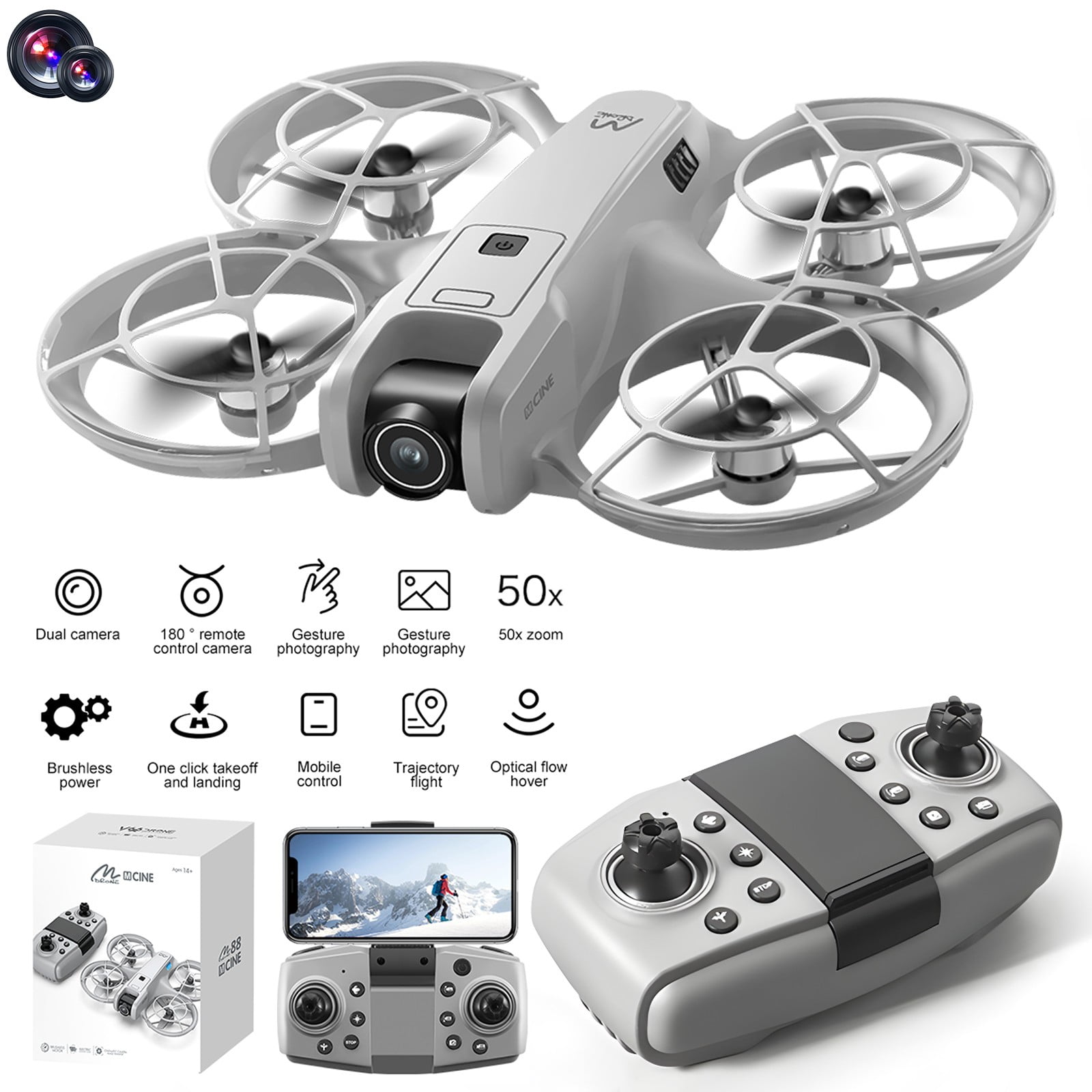 JVBTVB Brushless Motor Drone with 1080P FPV Camera, APP Control ...