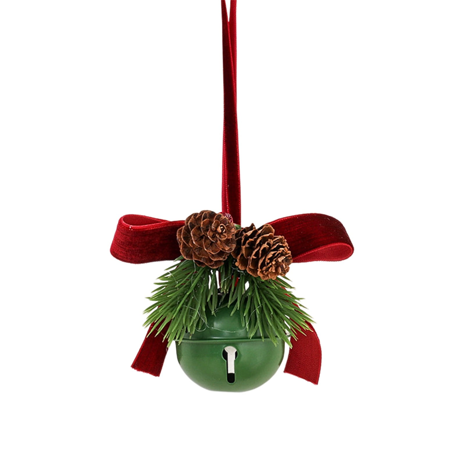 JVBTVB Christmas Bells Ornaments with Red Velvet Bow for Tree Decor ...