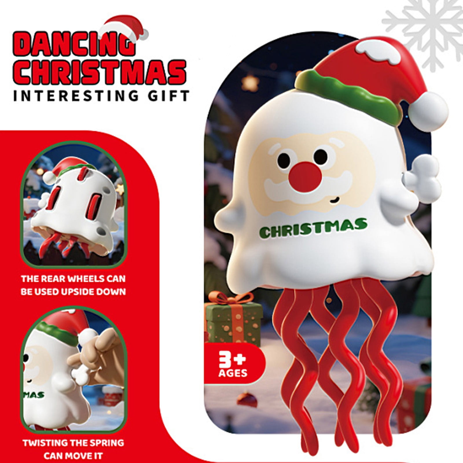 JVBTVB Christmas Dancing Santa Reindeer Toy, Wind-Up Walking & Dancing ...
