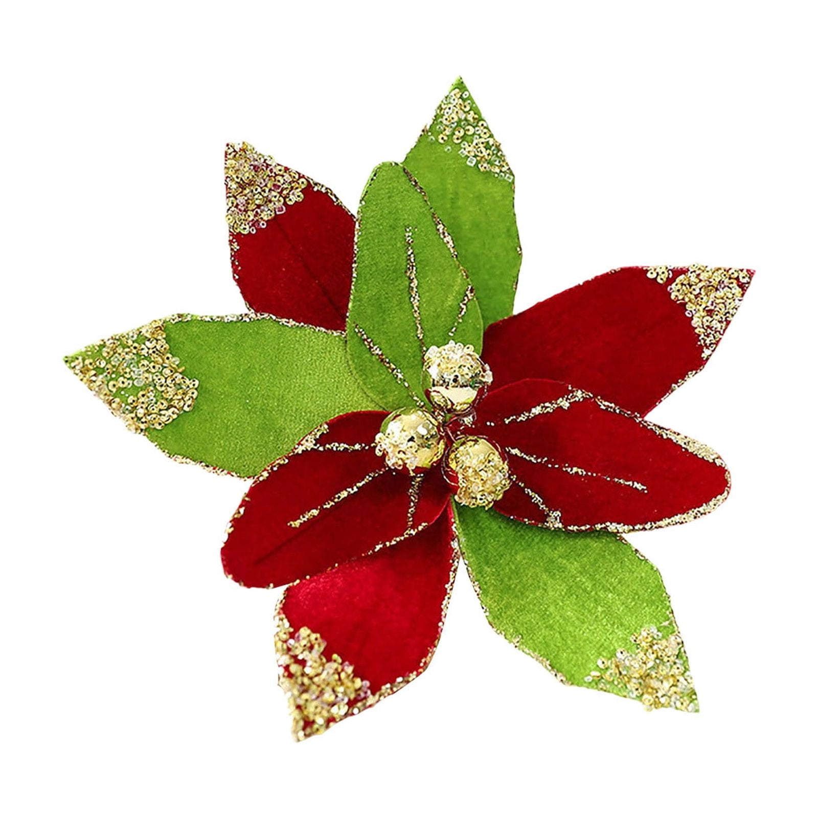 JVBTVB Christmas Tree Decorations Flocked Artificial Flower Branches ...