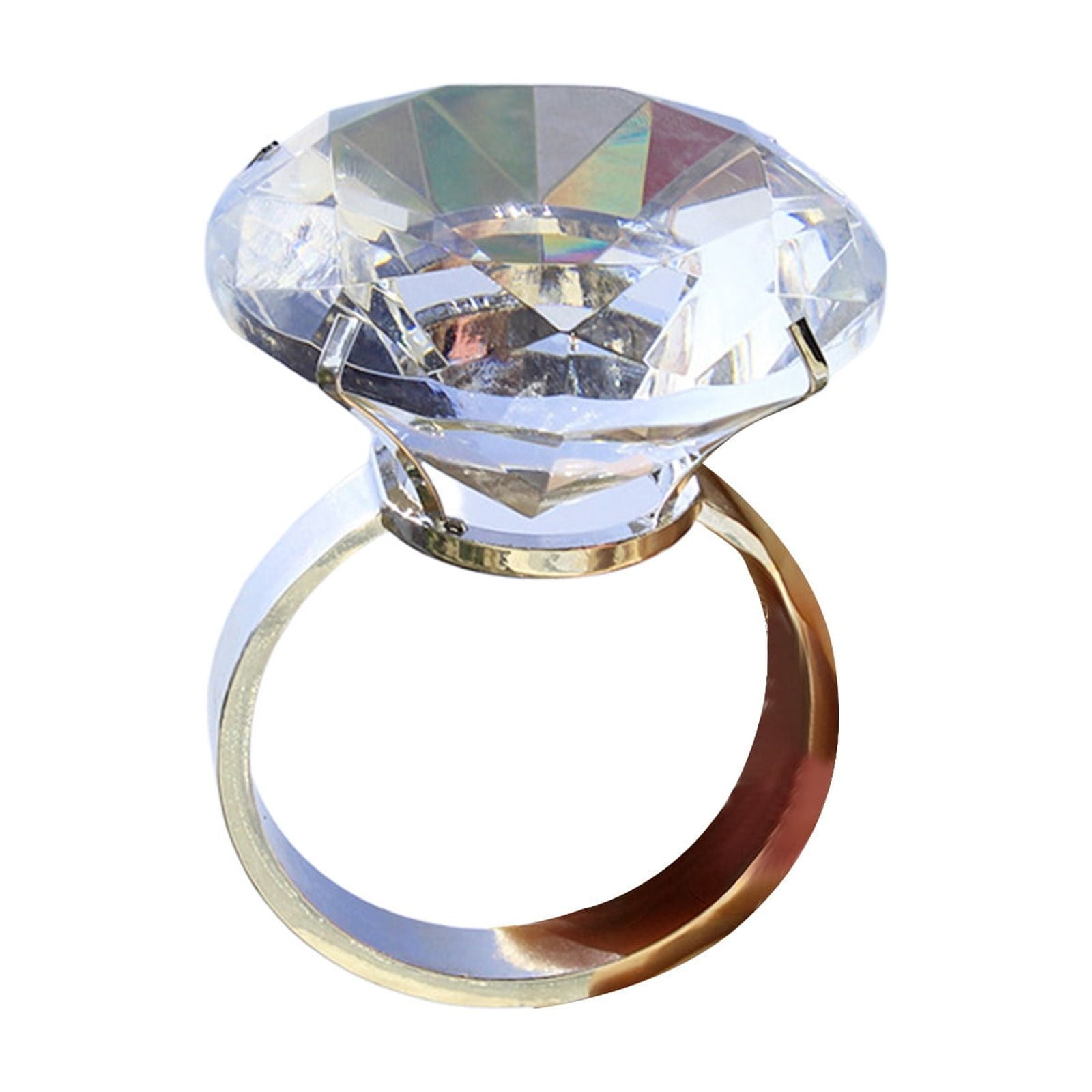 JVBTVB Giant Fake Diamond Ring 3.15 Inch Large Crystal Prop Ring For ...