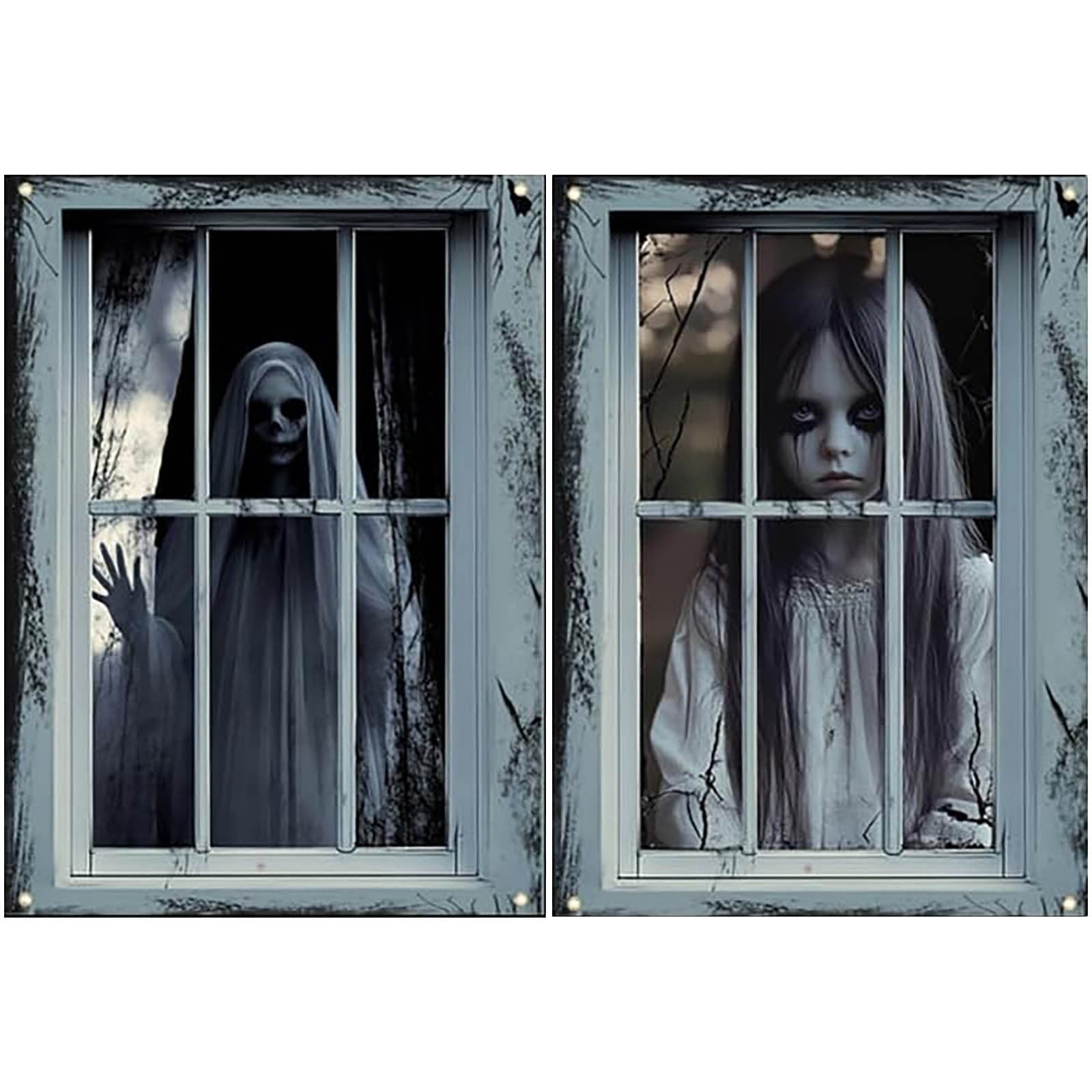 JVBTVB Halloween Horror Curtain 2-Panel Set with Spooky Silhouettes for ...