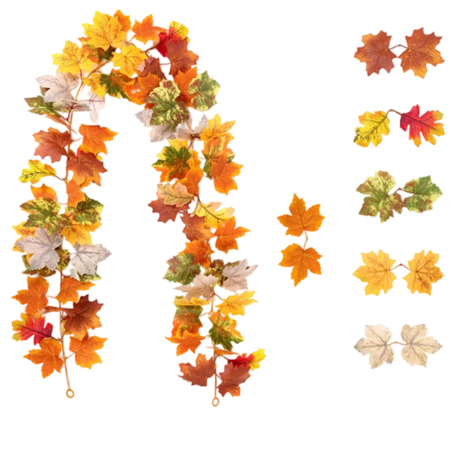 JVBTVB Halloween Maple Leaf Garland 68.9in Realistic Fake Fall Leaves ...