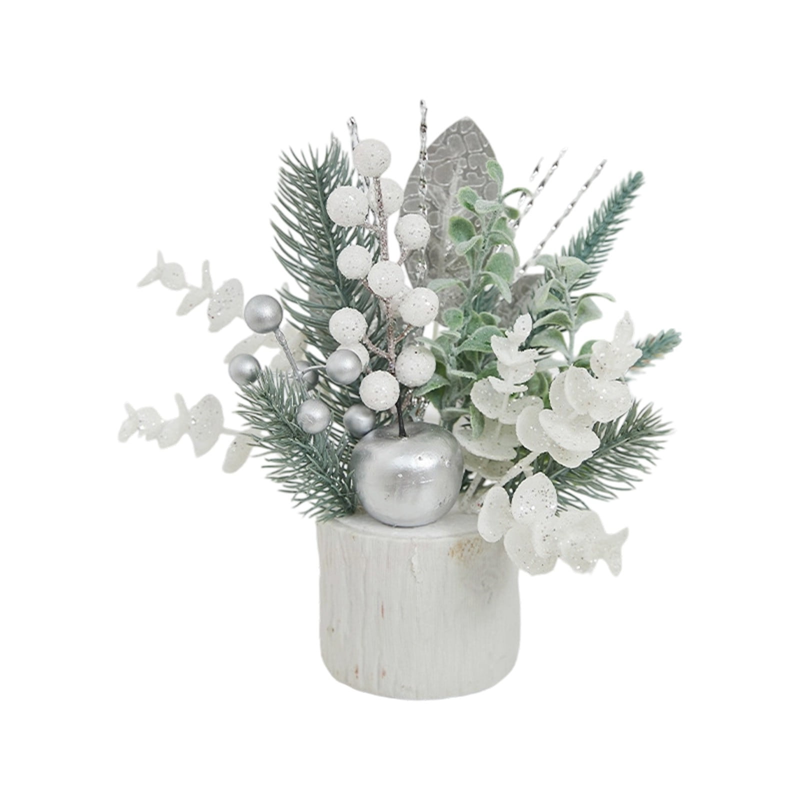 JVBTVB Mini Christmas Tree Set Tabletop Decor, 9.84 Inch Faux Pine Wood ...