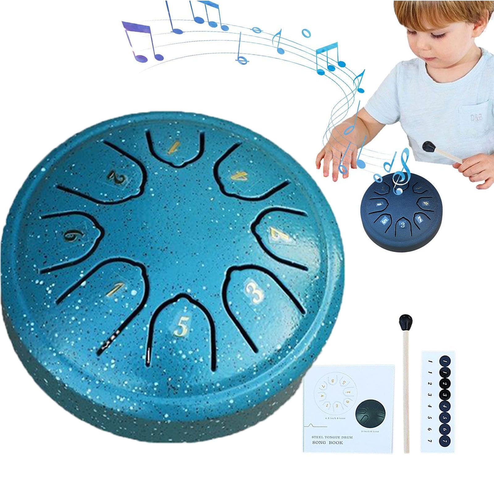 JVBTVB Outdoor Rain Drum Outdoor Rain Play Steel Tongue Drum 11.4cm 8 ...