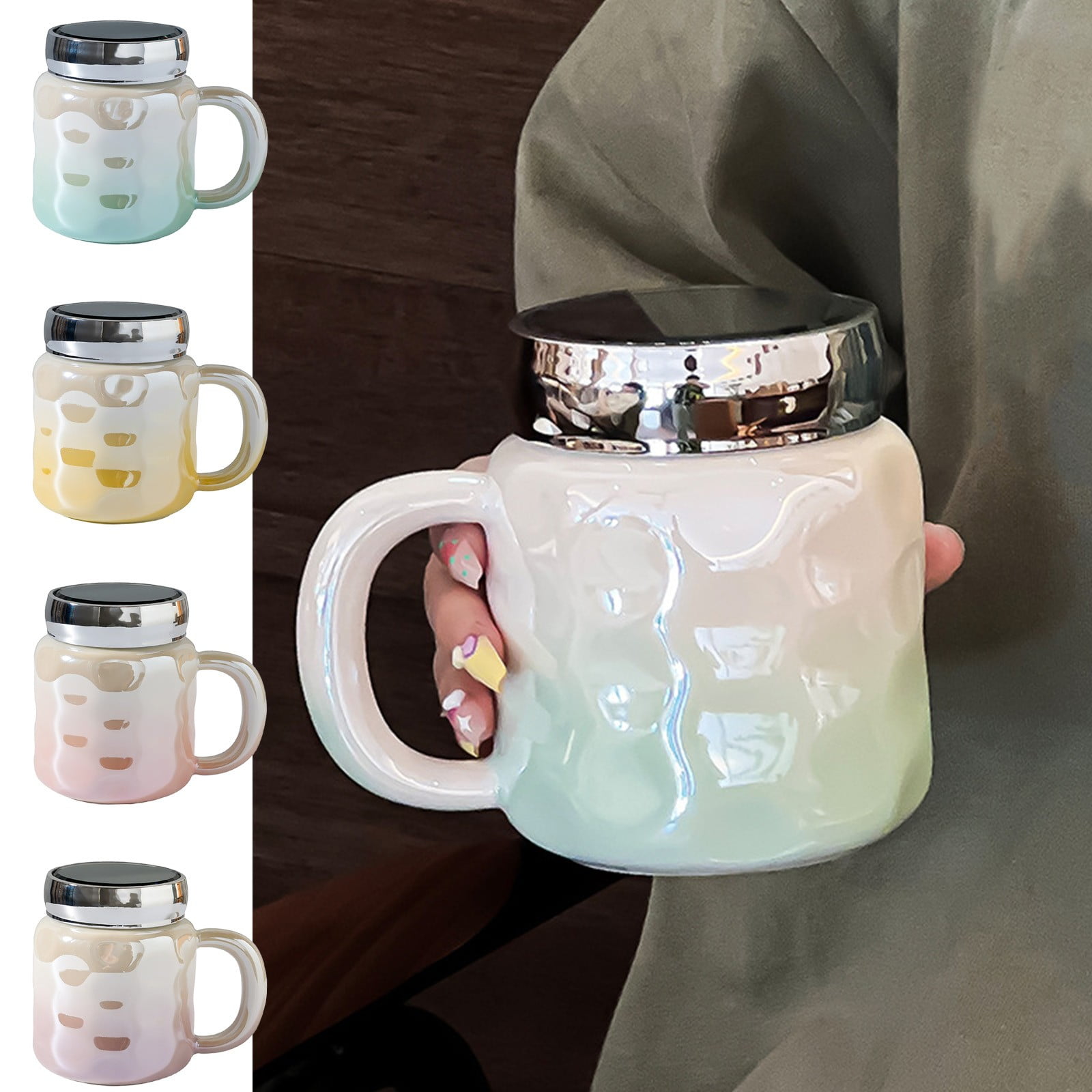 JVBTVB Premium Ceramic Coffee Mug with Handle, 450ml Large Capacity Cup ...