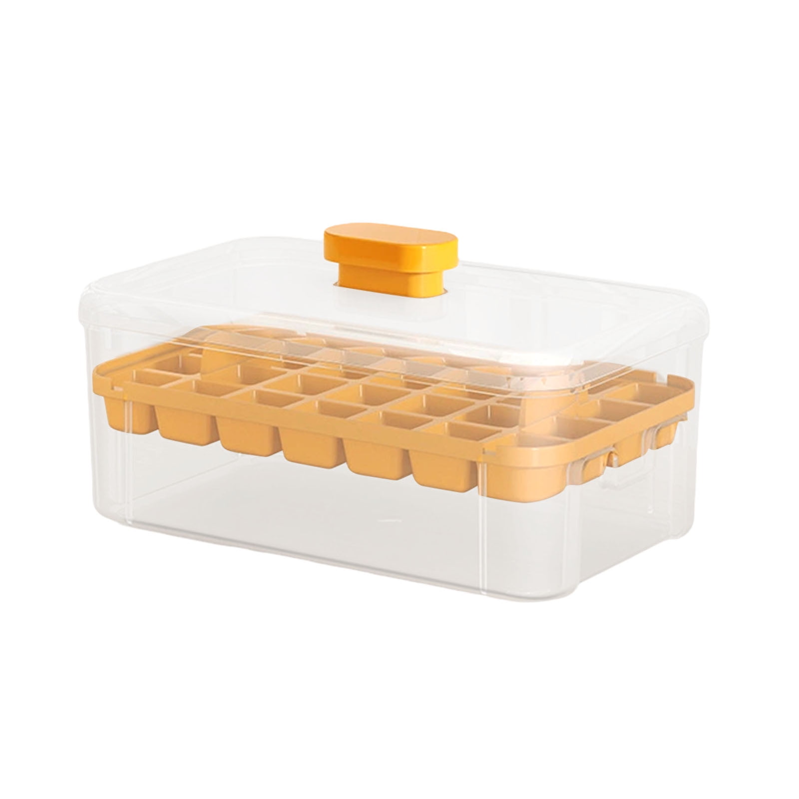 JVBTVB Push Button Ice Tray with Storage Container & Ice Shovel, Easy ...