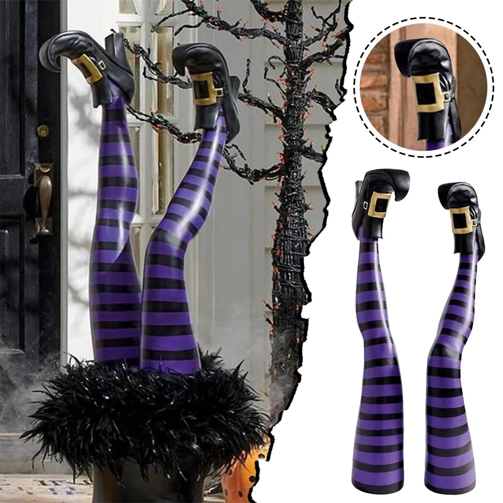 JVBTVB Realistic Halloween Witch Legs Prop with Telescopic Pole - Scary ...