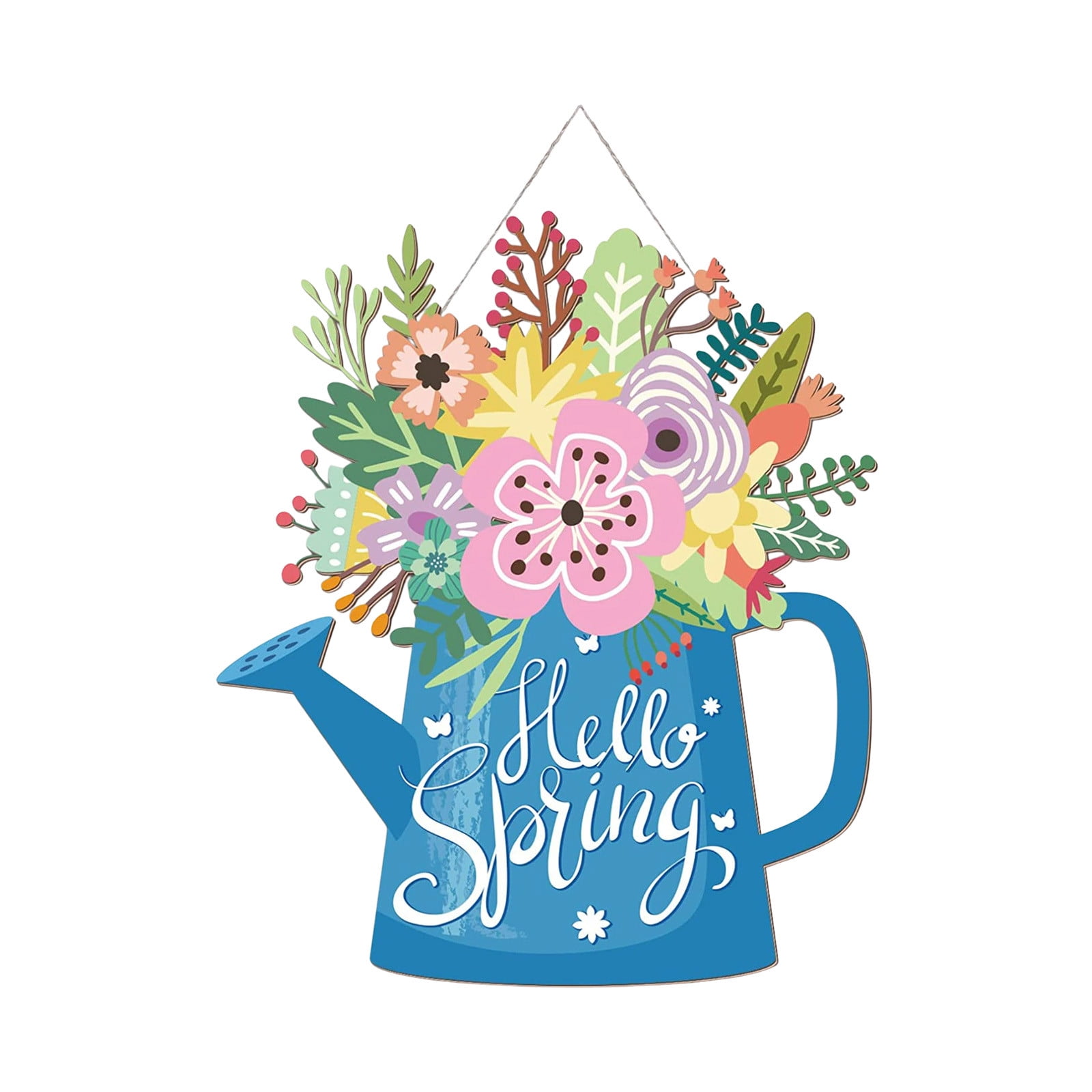 JVBTVB Spring Wall Decor with Floral Design, Plastic Hanging Sign for ...
