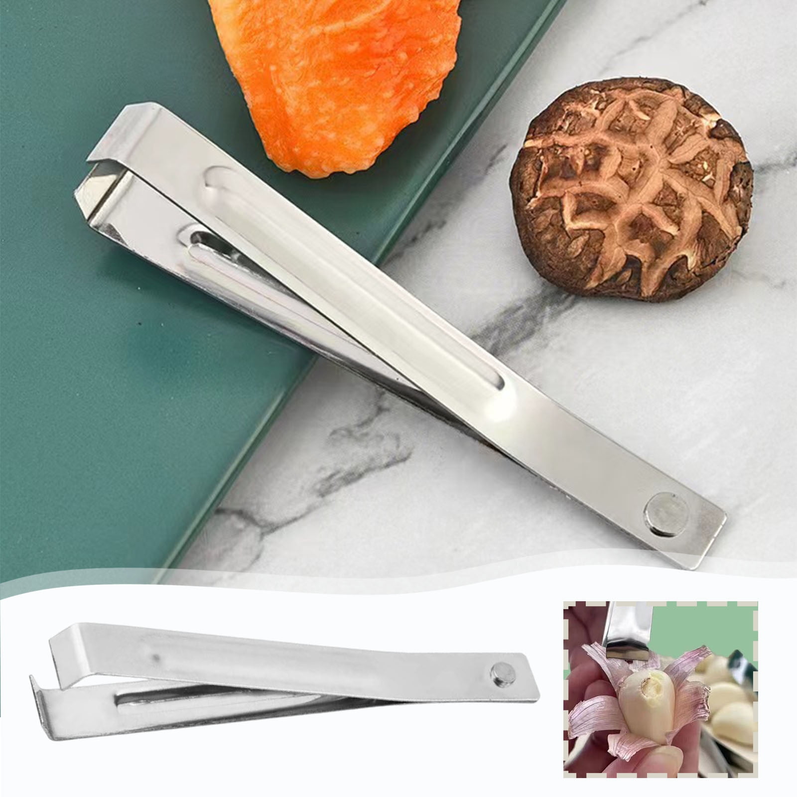 JVBTVB Stainless Steel Garlic Peeler, 2-Pack Easy Roll Garlic Skin ...