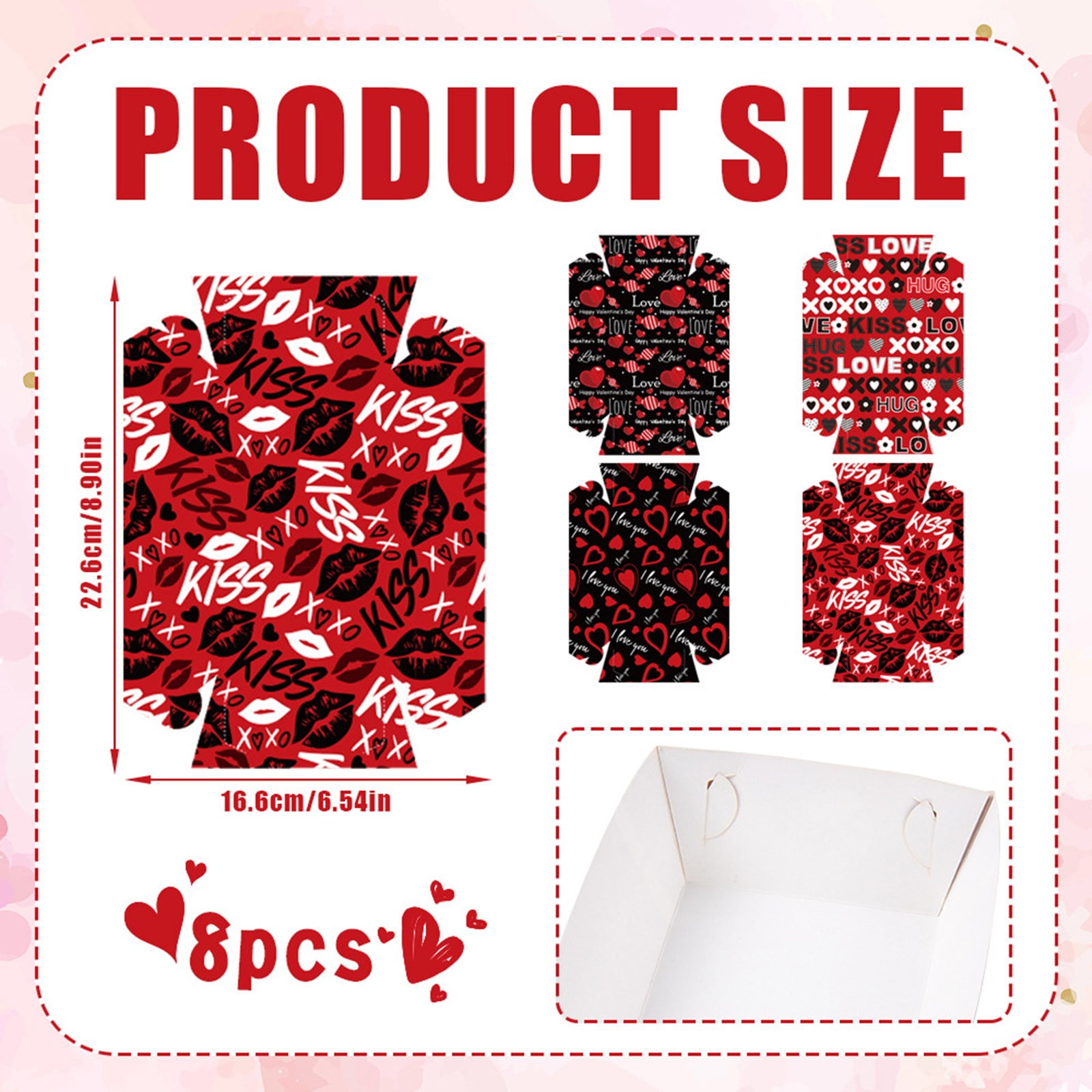 JVBTVB Valentine'S Day Decorations Heart Shaped Snack Chip Box Props ...