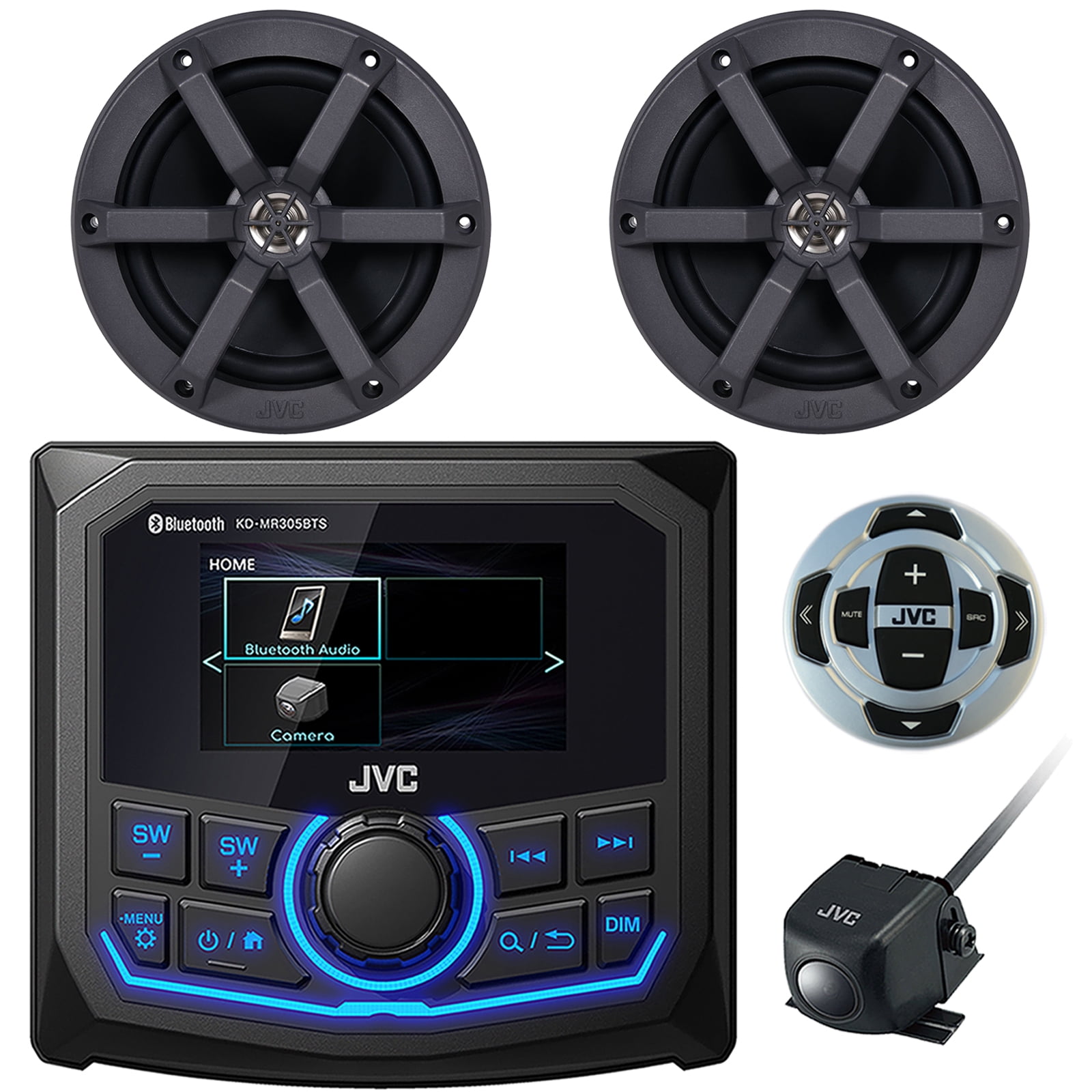 JVC 2.7" Display Bluetooth AM/FM/Weatherband Marine Radio Rear USB AUX ...