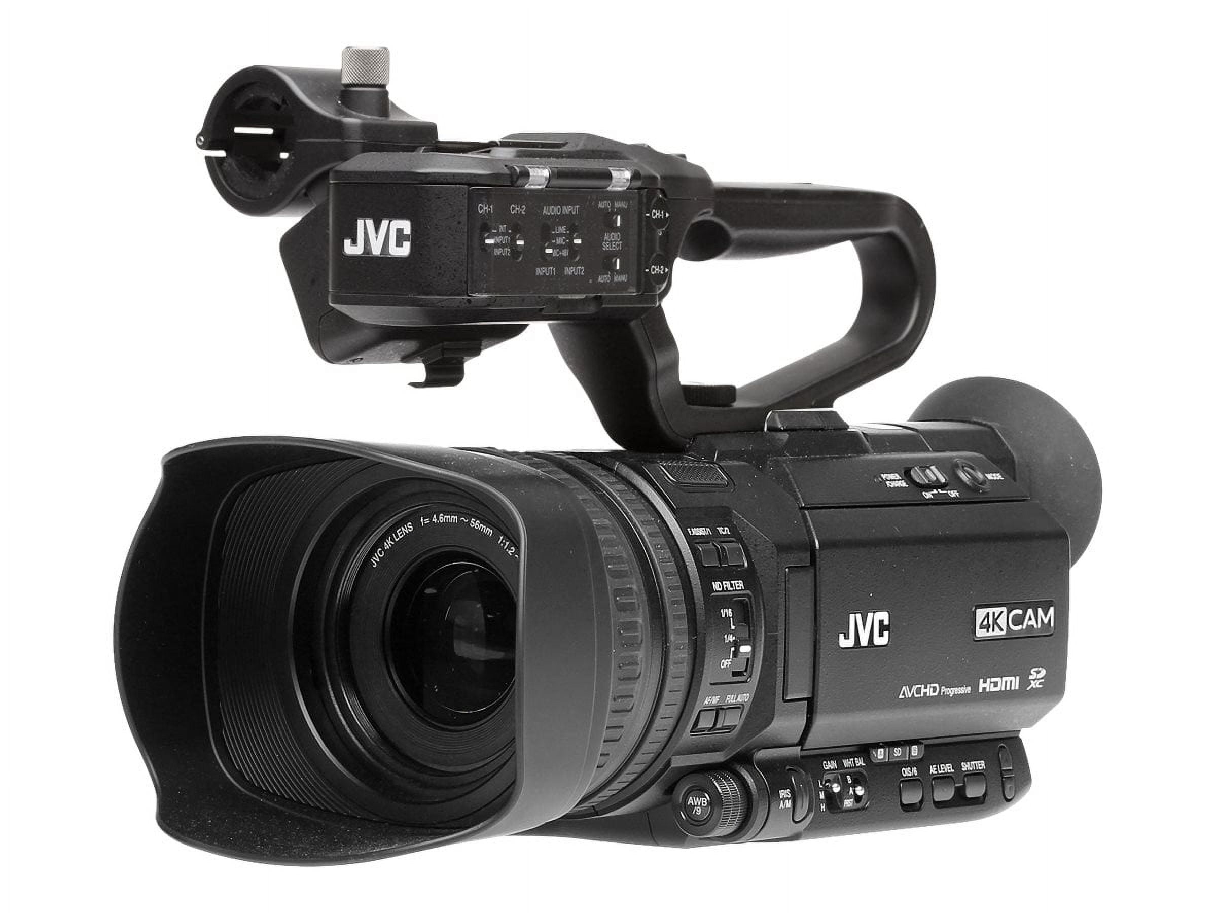 JVC GY-HM180U 4K HD 4KCAM Pro Camcorder + Top Handle Audio Unit with ...