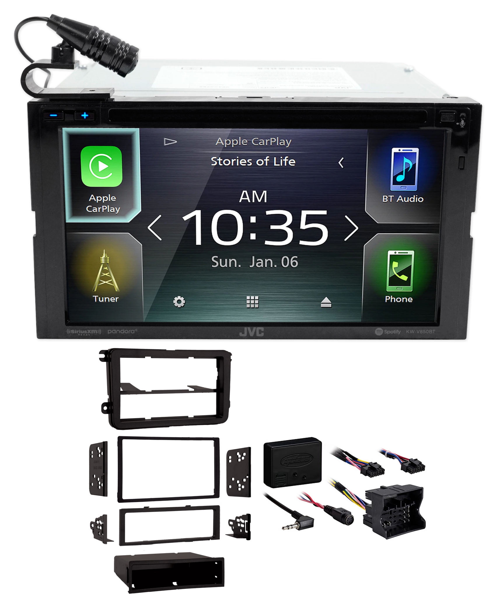 JVC 6.8" DVD Car Monitor Bluetooth Carplay Receiver For 2016 Volkswagen ...