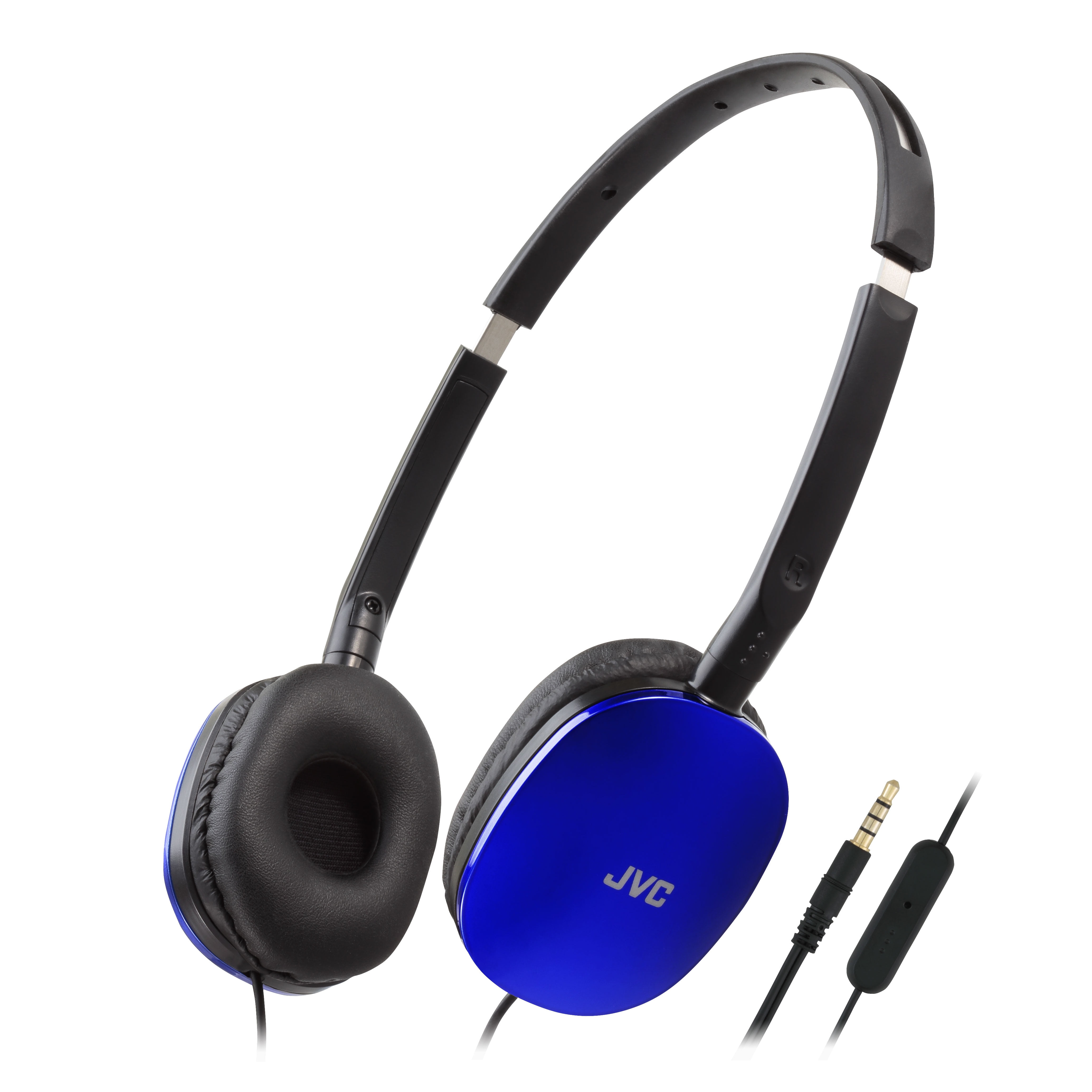 JVC Blue Flat Foldable Colorful Flats On Ear Headphones with Remote and ...