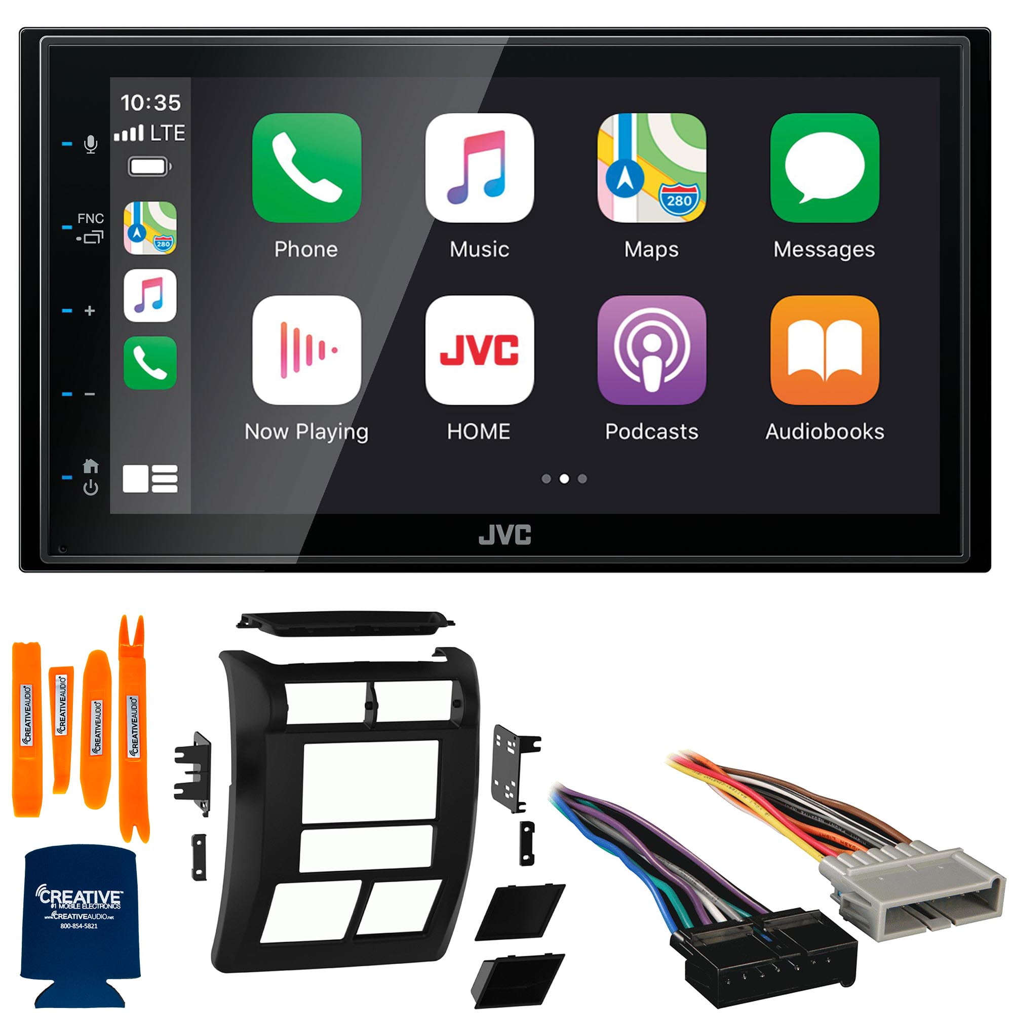 JVC Bundle - JVC KW-M560BT 6.8" Apple CarPlay/Android Auto Digital Media Receiver with Dash Kit ...
