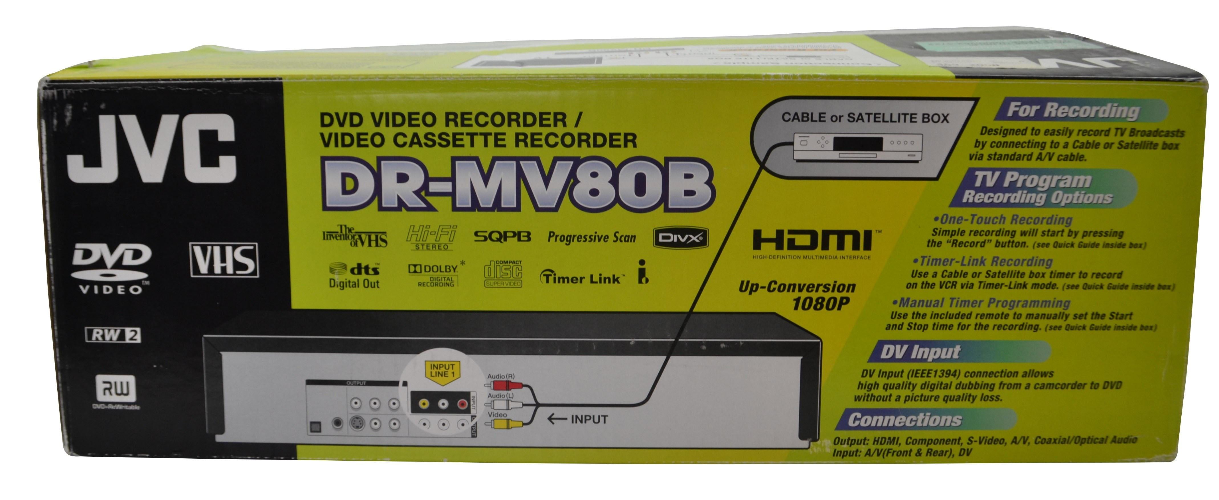 JVC VHS Tape Player Combo VCR, CD Video Machine, DR-MV80B DVD/VHS ...