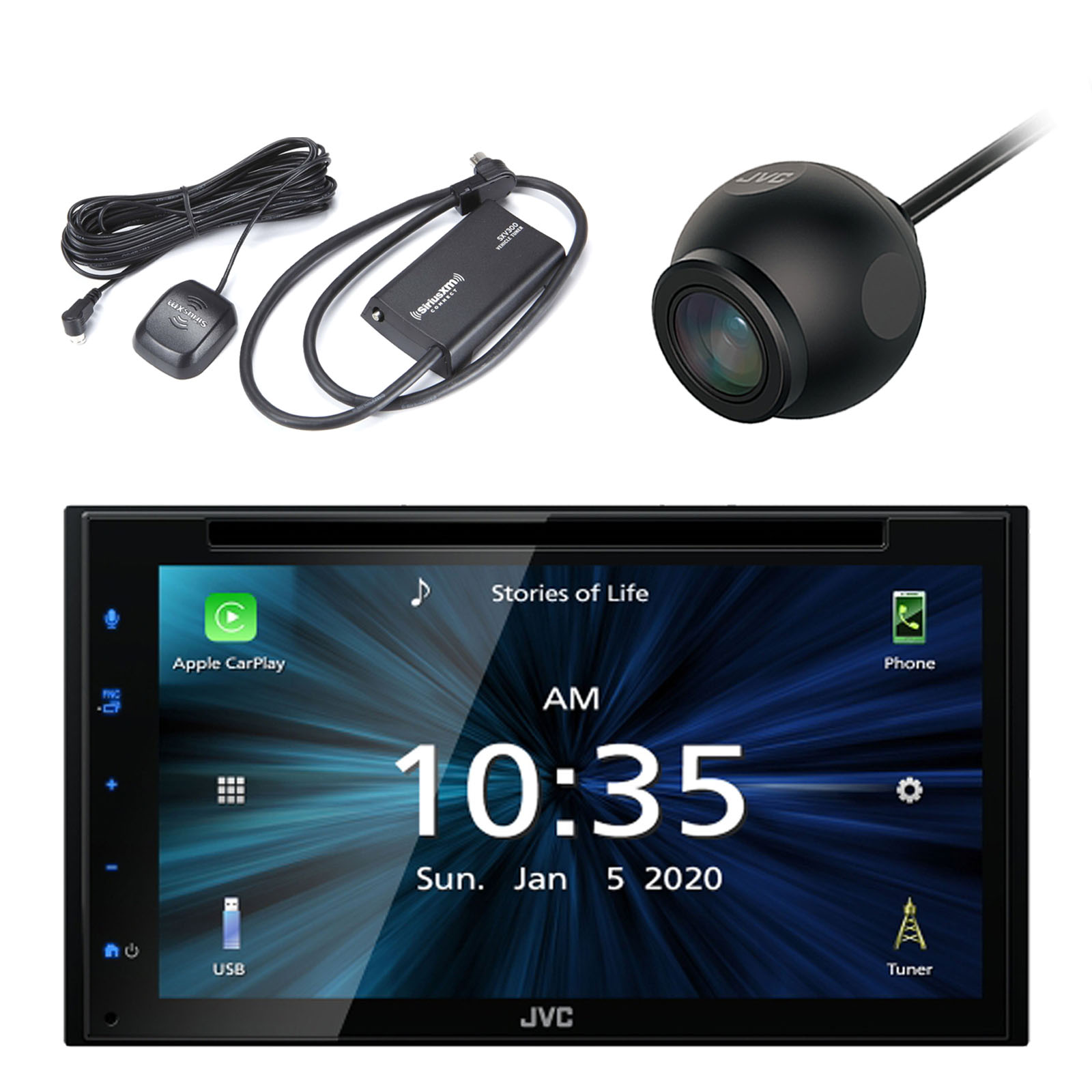 JVC Double DIN 6.8" TouchScreen AM/FM USB Bluetooth DVD Multimedia Car ...