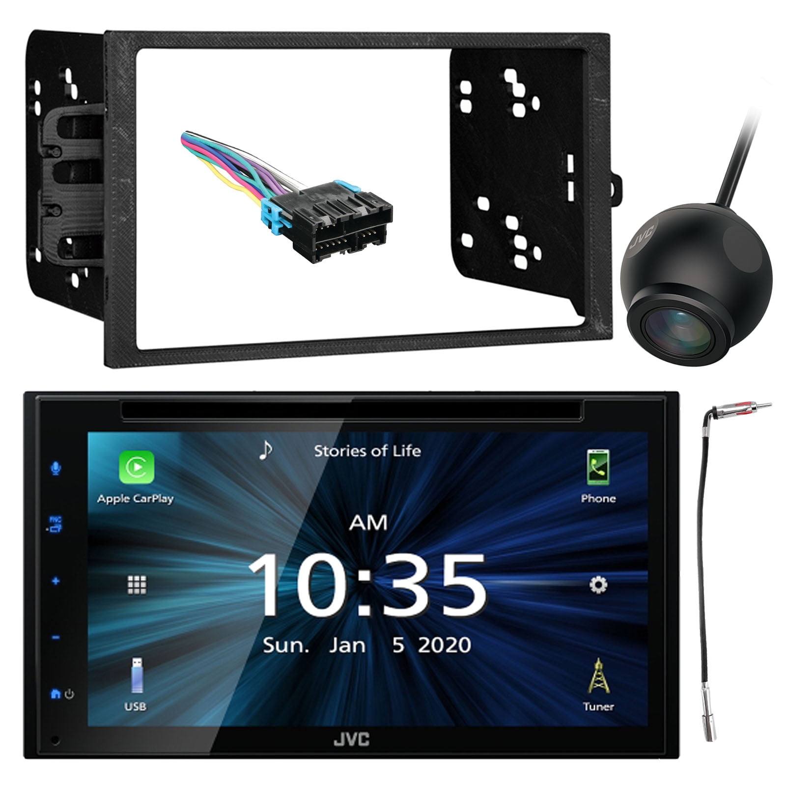 JVC Double DIN 6.8" TouchScreen AM/FM USB Bluetooth DVD Multimedia ...