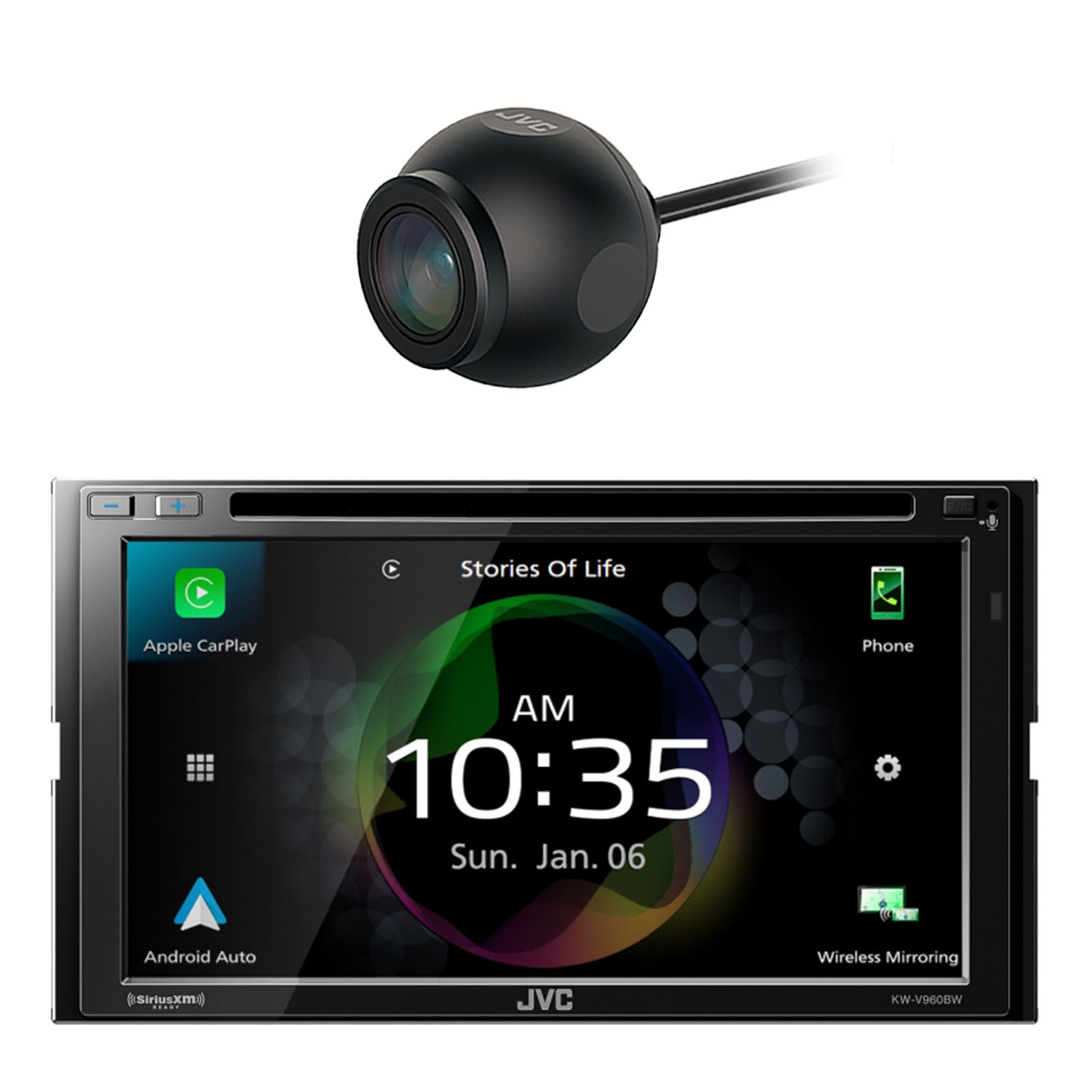 JVC Double DIN 6.8" Touchscreen Dual USB WiFi Bluetooth CD/DVD Stereo ...