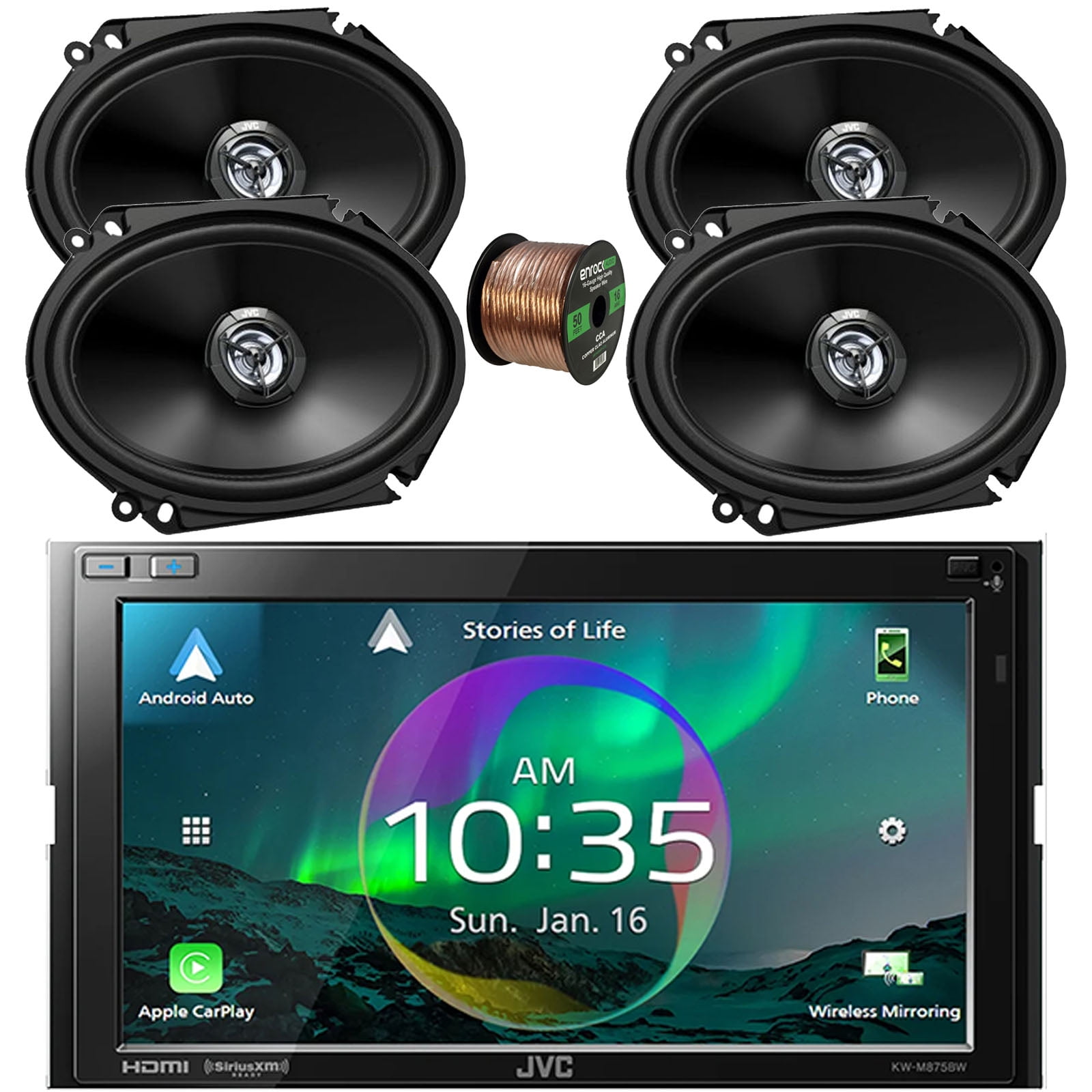 JVC Double DIN 6.8" Touchscreen HDMI/WiFi Bluetooth USB Digital ...