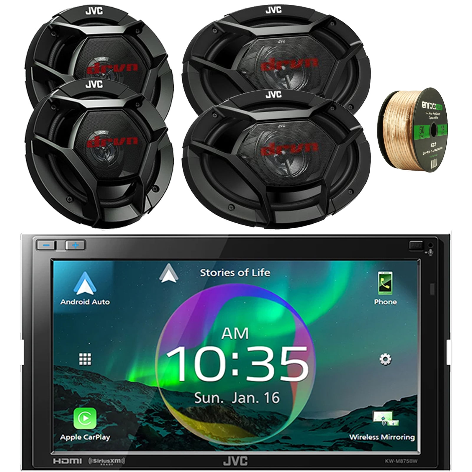 JVC Double DIN 6.8" Touchscreen HDMI/WiFi Bluetooth USB Digital ...