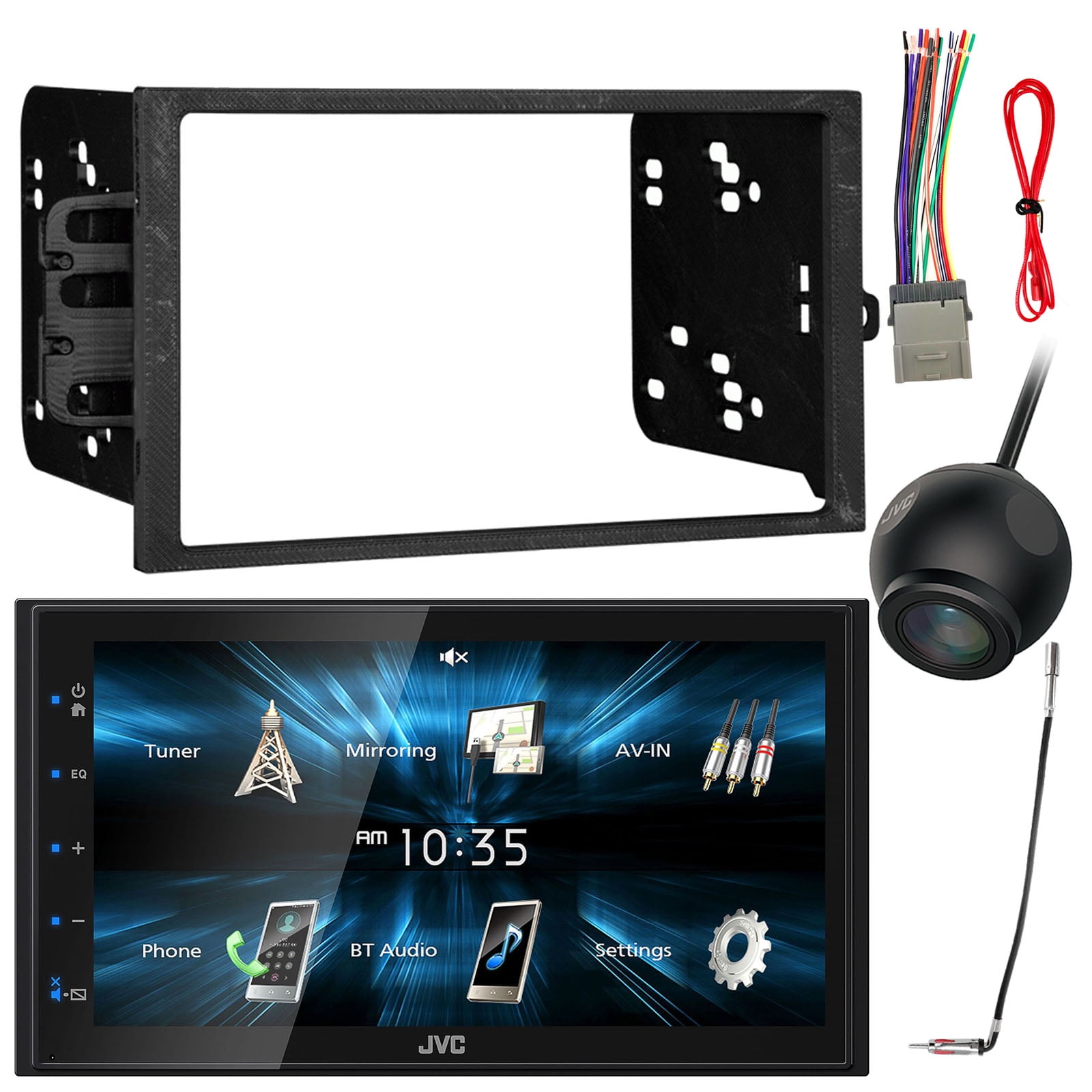 JVC Double DIN 6.8" Touchscreen USB Bluetooth AM/FM Stereo Digital Media Receiver, Waterproof ...