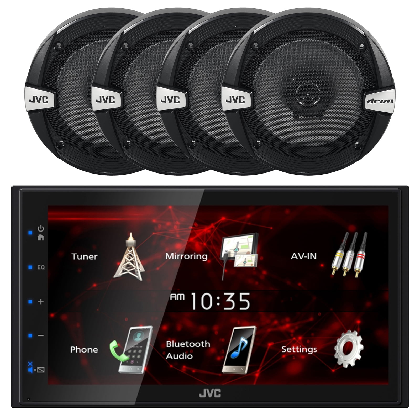 JVC Double DIN In-Dash 6.8" Capacitive Touchscreen Bluetooth USB ...