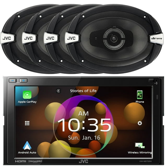 JVC Double DIN In-Dash 6.8" Clear Resistive Touchscreen Bluetooth WiFi ...