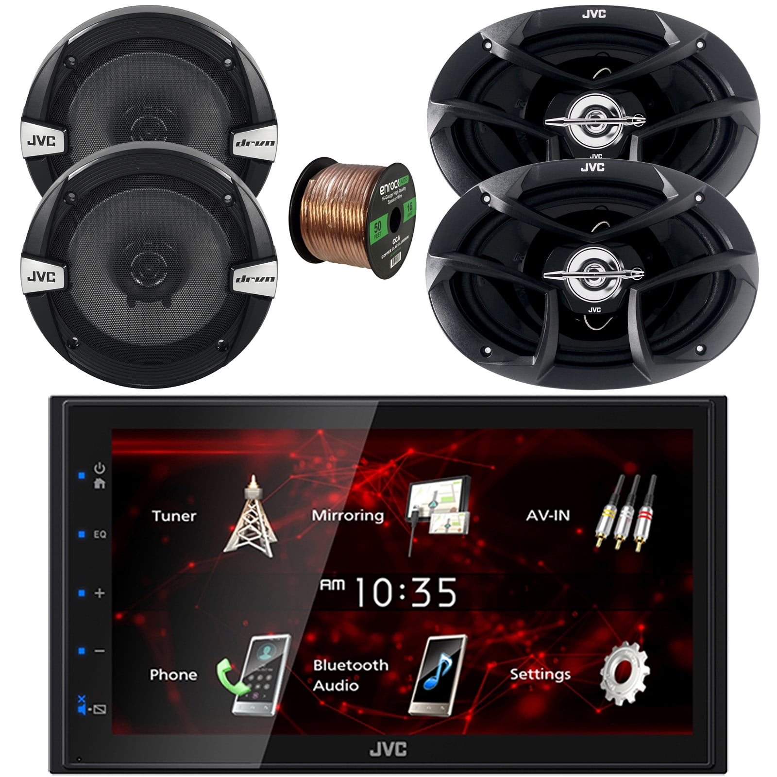 JVC Double DIN In-Dash 6.8" Touchscreen Bluetooth USB Digital ...