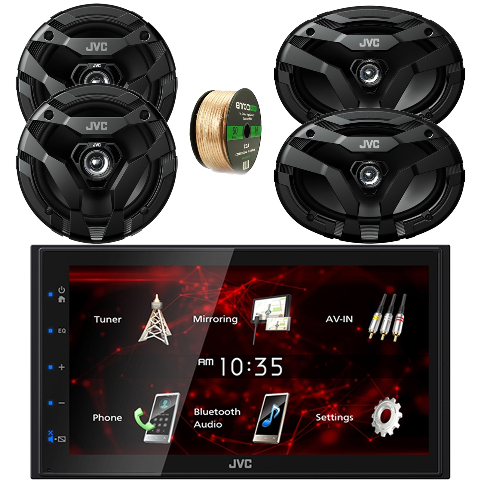 JVC Double DIN In-Dash 6.8" Touchscreen Bluetooth USB Digital ...